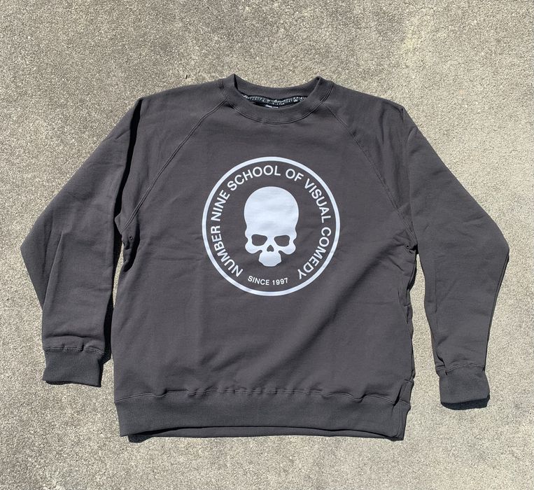 Number (N)ine Number (N)ine School of Visual Comedy Skull Crewneck ...