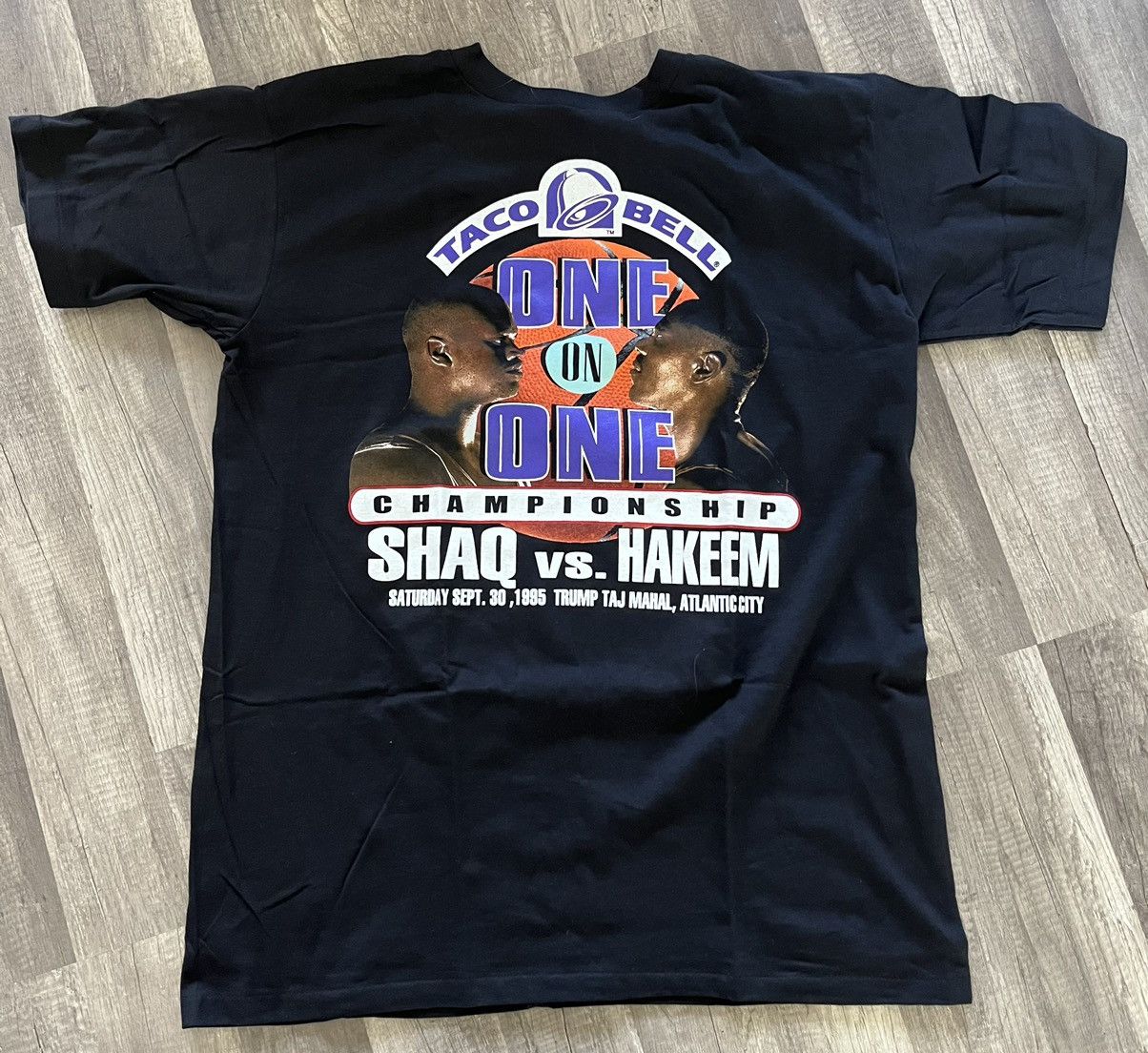 Made In Usa × NBA × Vintage Shaq oneal vs Hakeem taco bell promo t ...