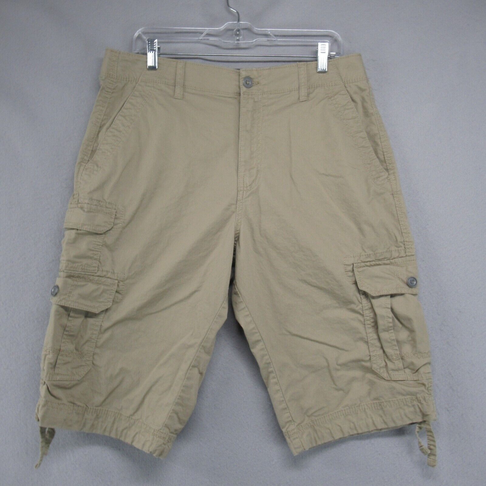 George George Shorts Men's 34 Beige Cargo Drawstring Bottoms Military ...