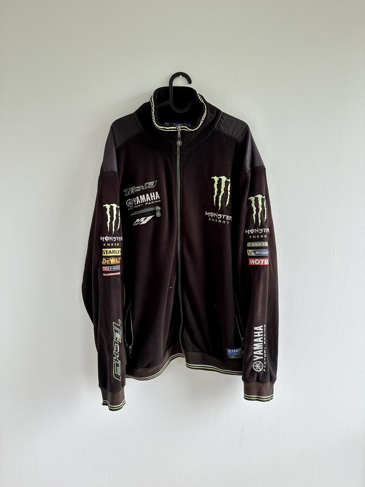 Vintage Vintage y2k Yamaha Monster Fleece Racing Black Jacket | Grailed