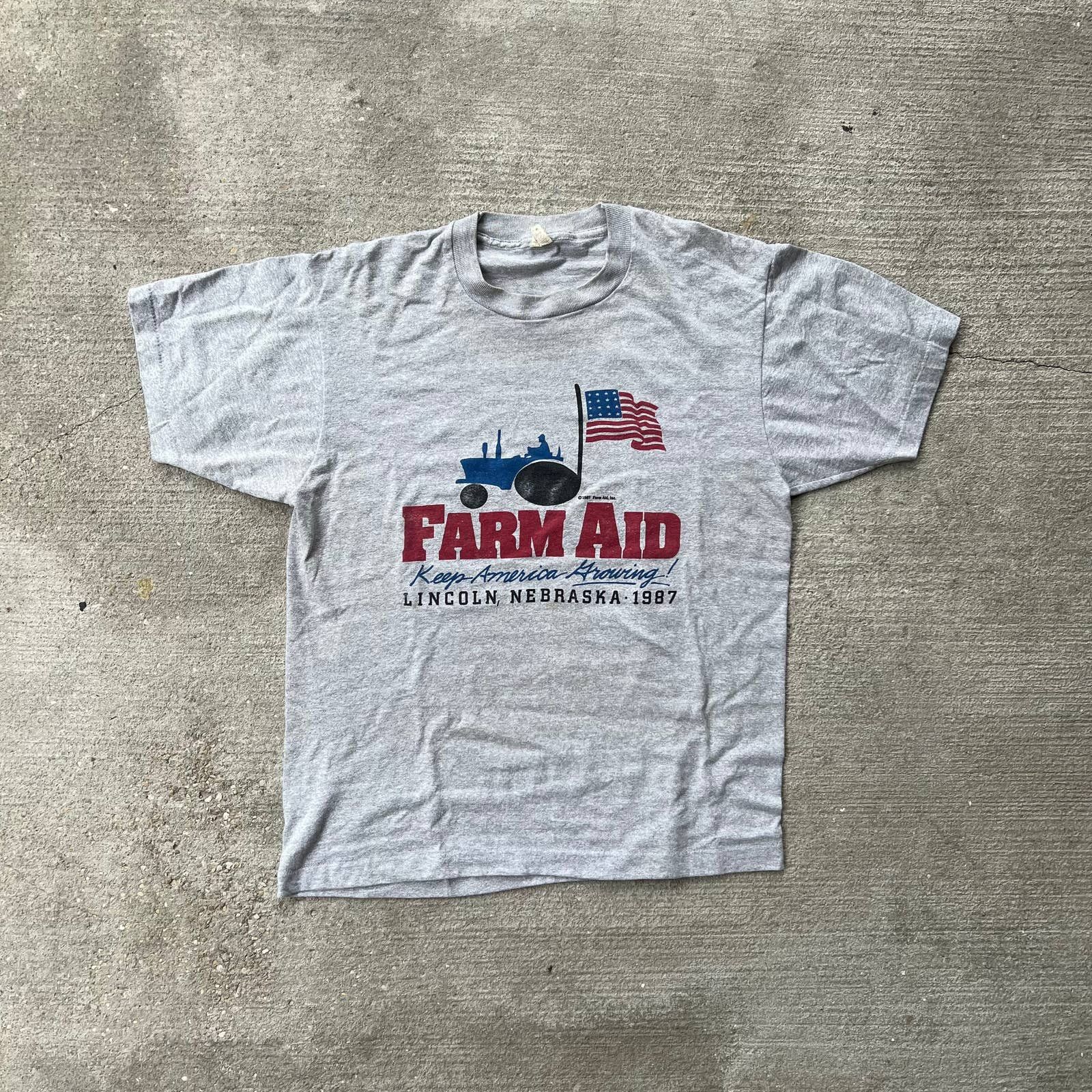 Vintage Vintage farm aid 80s graphic t shirt | Grailed
