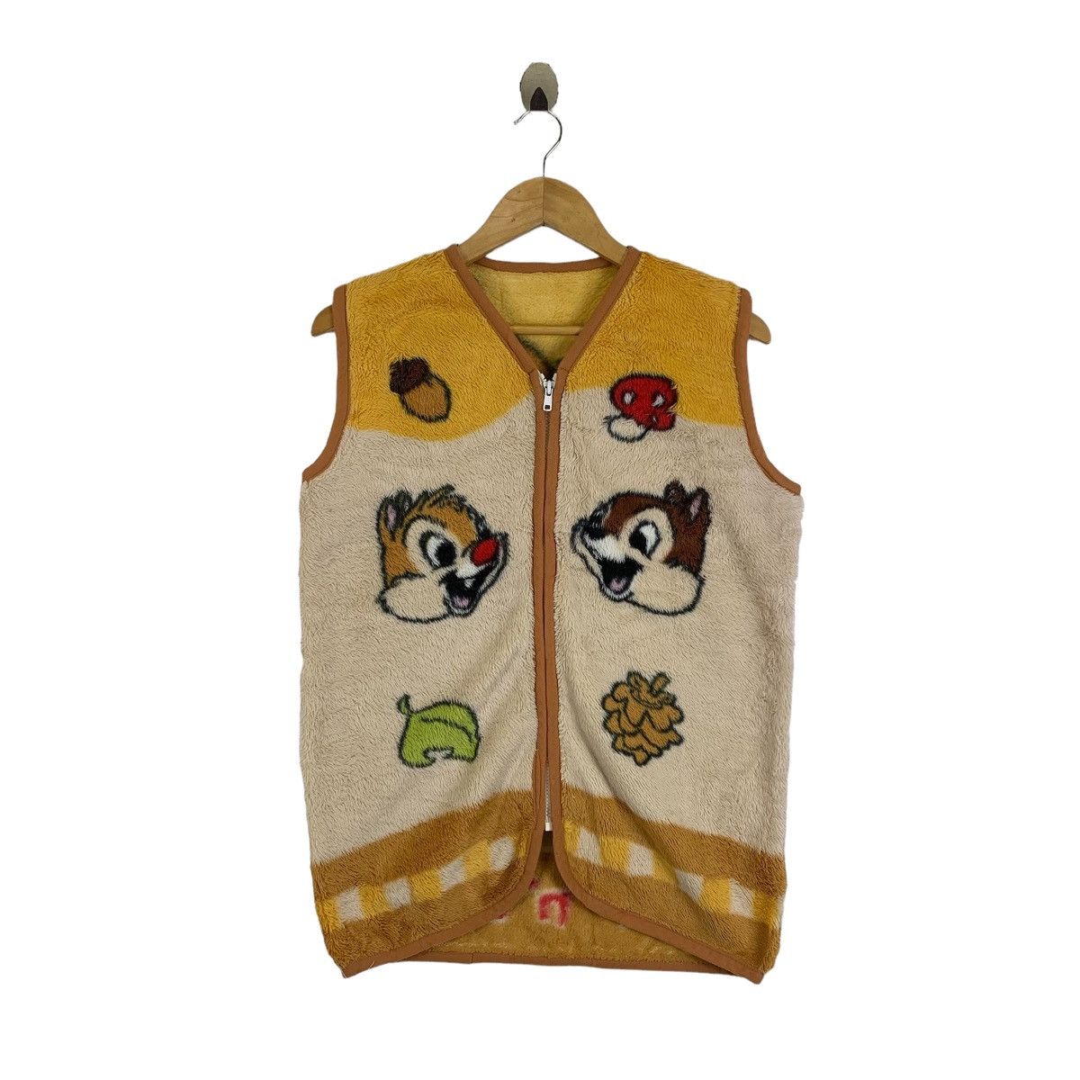 Vintage Chip ‘n Dale Rescue Ranger Cartoon Fleece Zipper Vest Jacket ...
