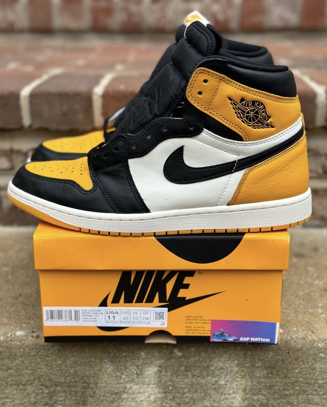 Jordan Brand Nike Air Jordan 1 Retro OG High Yellow Toe 11M | Grailed