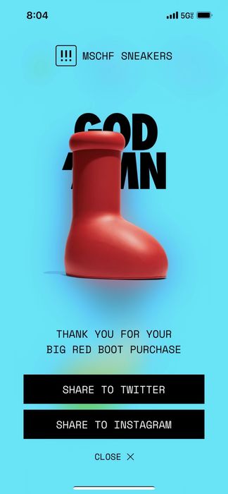 MSCHF MSCHF Big Red Boots | Grailed