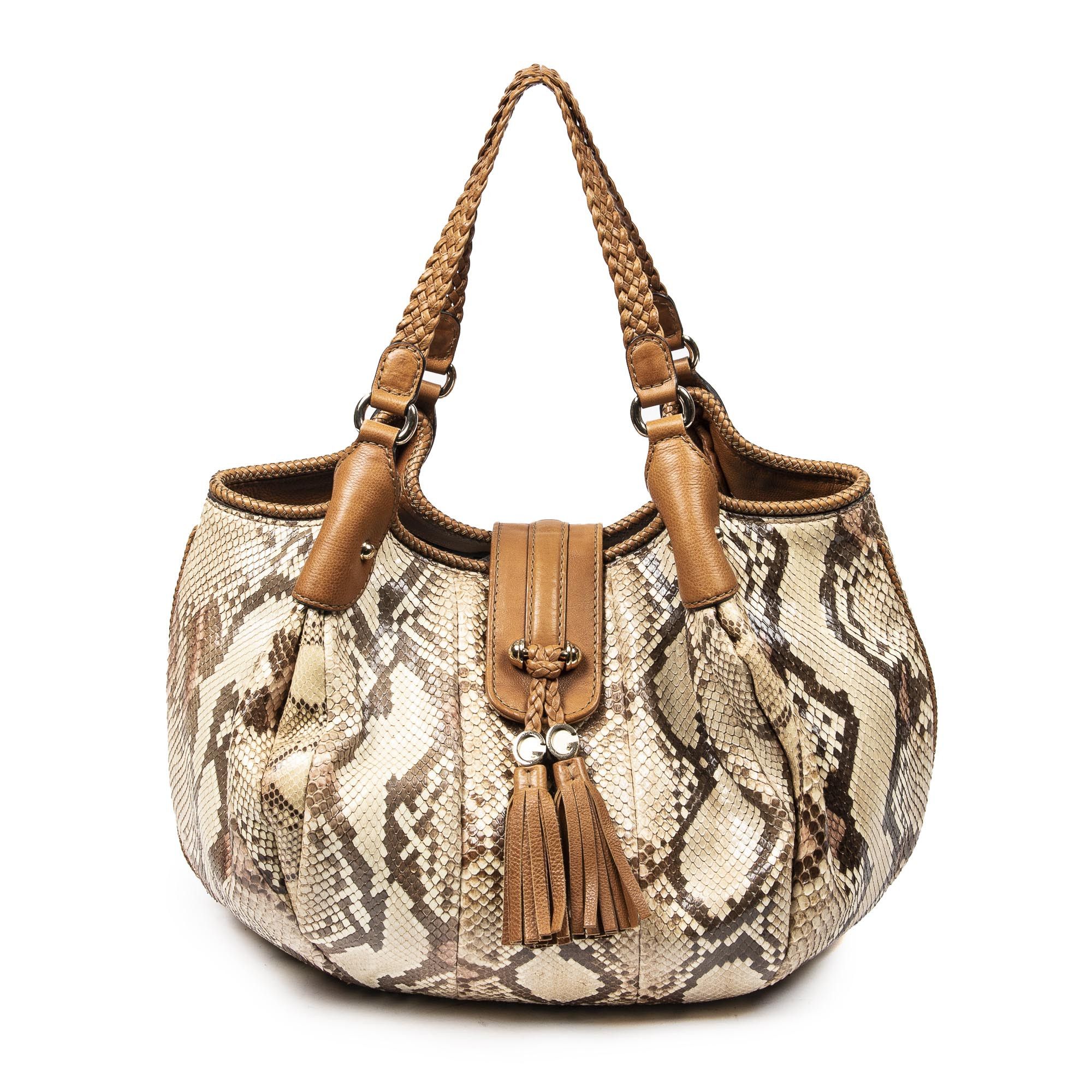 Gucci Medium Marrakech Python Tote in Beige/Brown Python Embossed Leather | Grailed