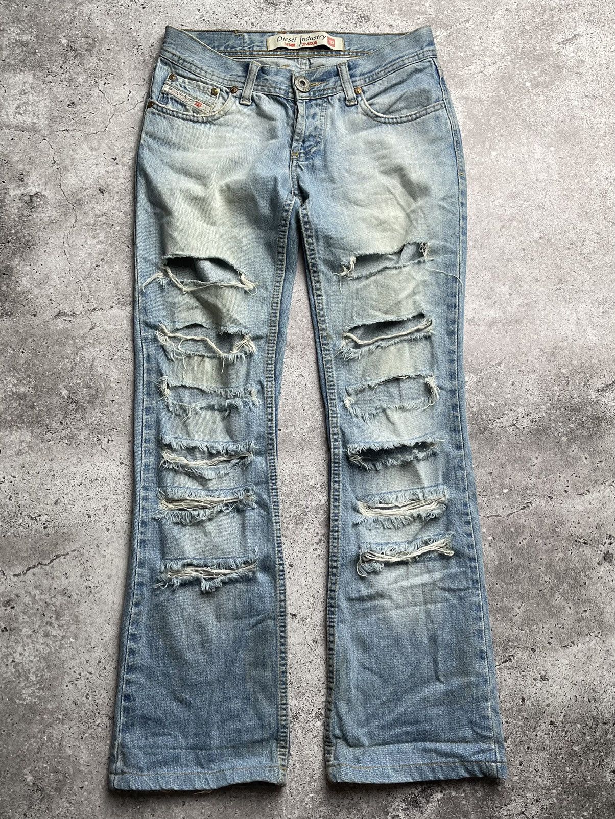 Diesel × Streetwear Diesel Distressed Vintage Flared Jeans | Grailed