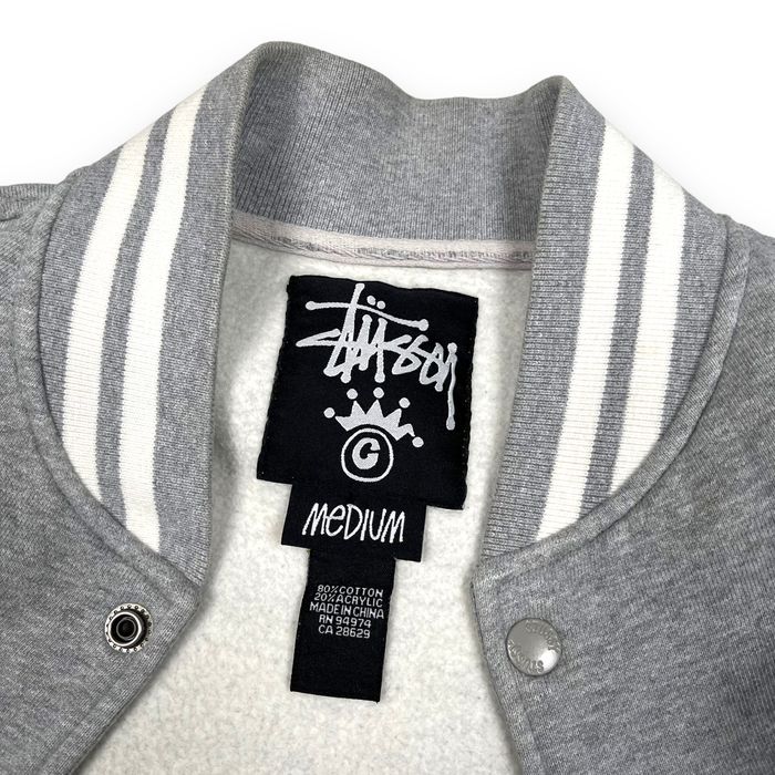 Stussy Stüssy Spellout Grey Varsity Jacket - medium | Grailed