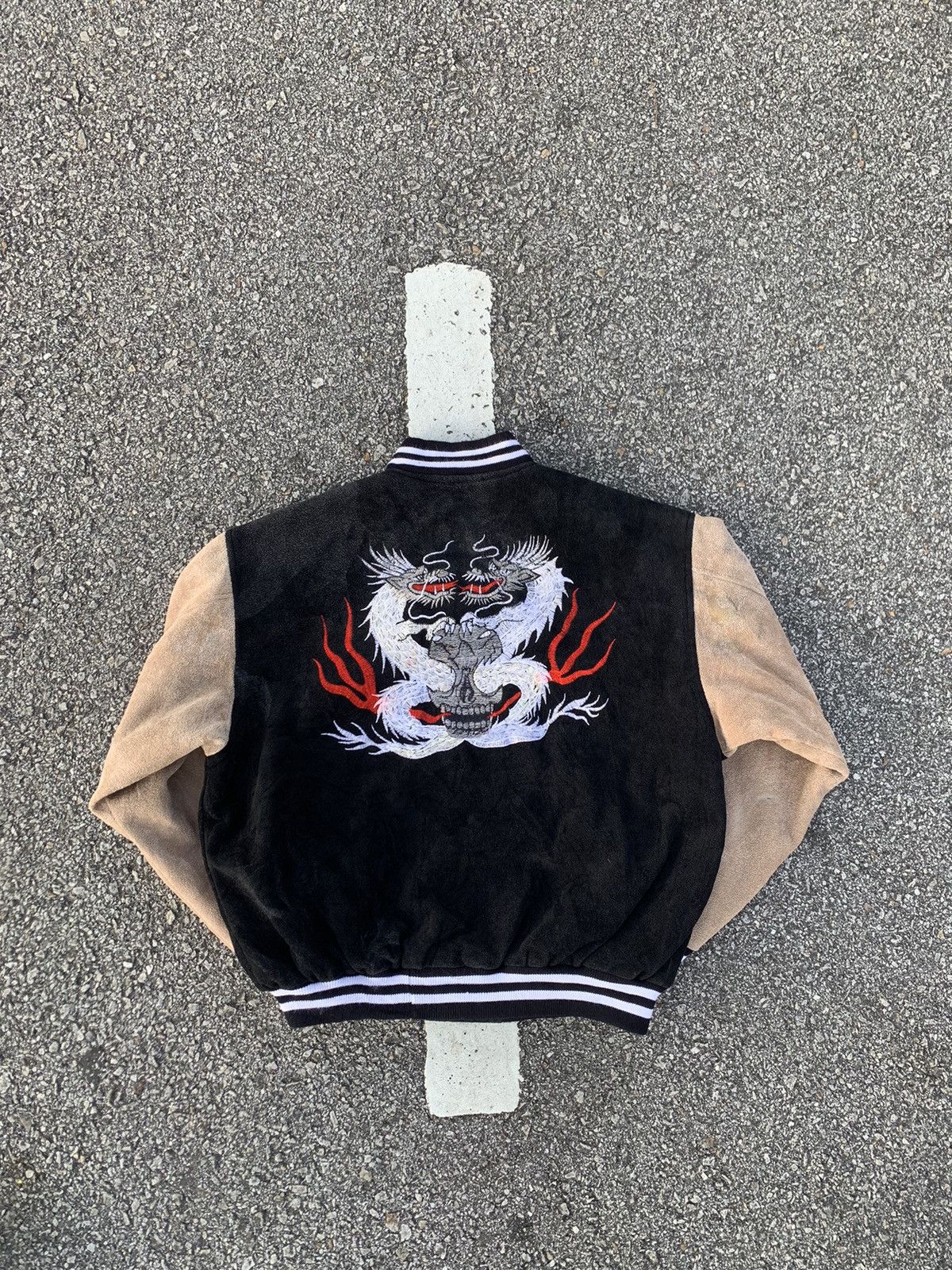 Japanese Brand × Varsity Jacket × Vintage 🐲Vtg THRASHED COOKIE HOUSE ...