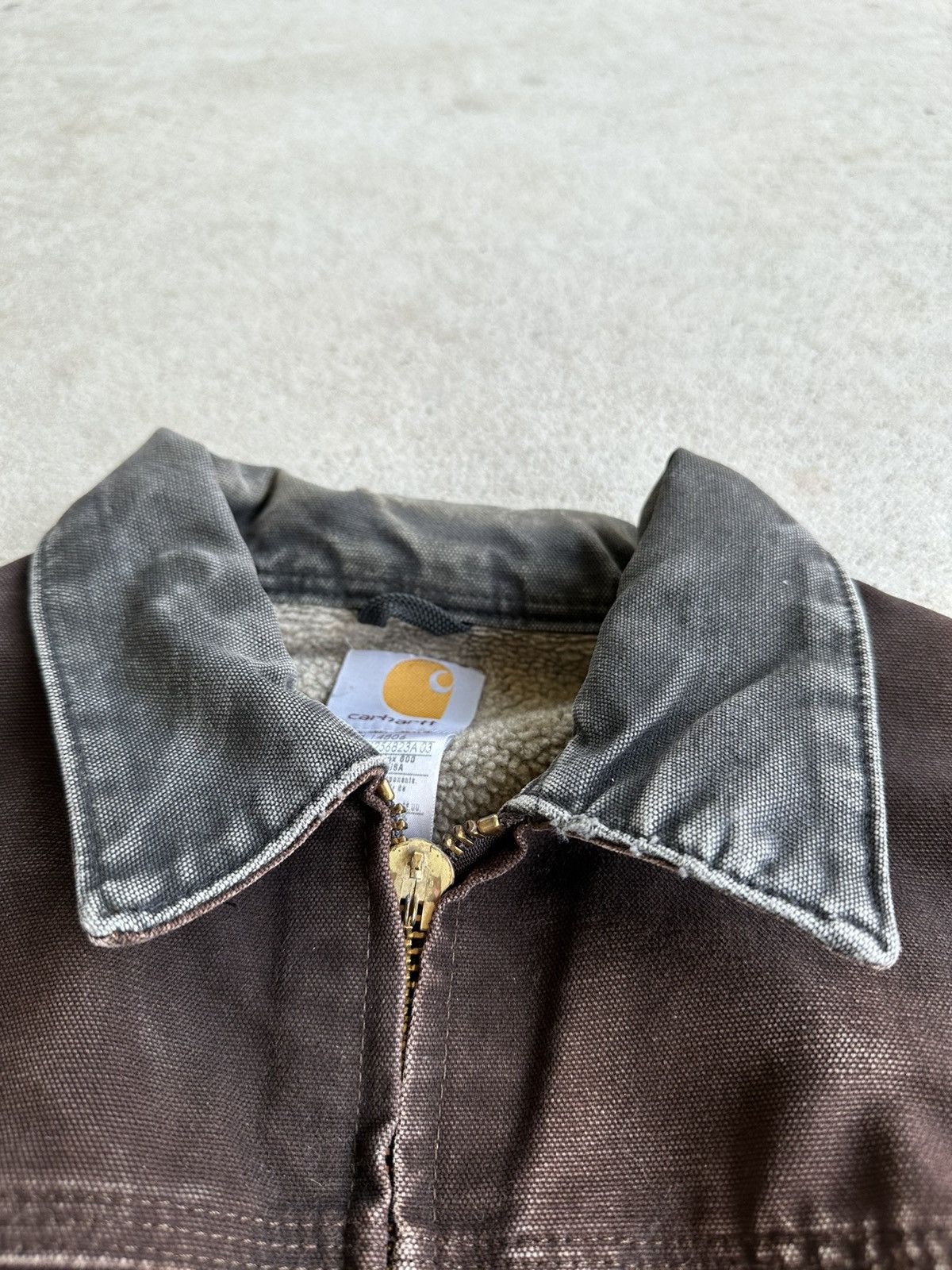 Carhartt × Streetwear × Vintage Vintage 00s Faded Brown Carhartt Zip Up ...