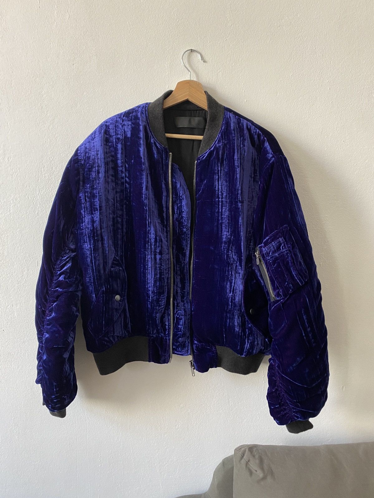 Haider Ackermann Haider Ackermann blue/purple velvet bomber | Grailed