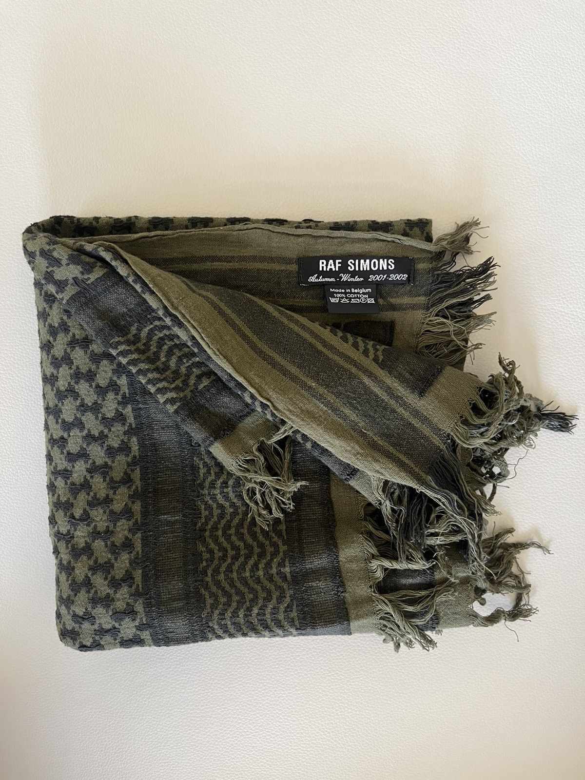 Raf Simons A/W 2001 Riot Riot Riot Keffiyeh Shamagh Scarf | Grailed