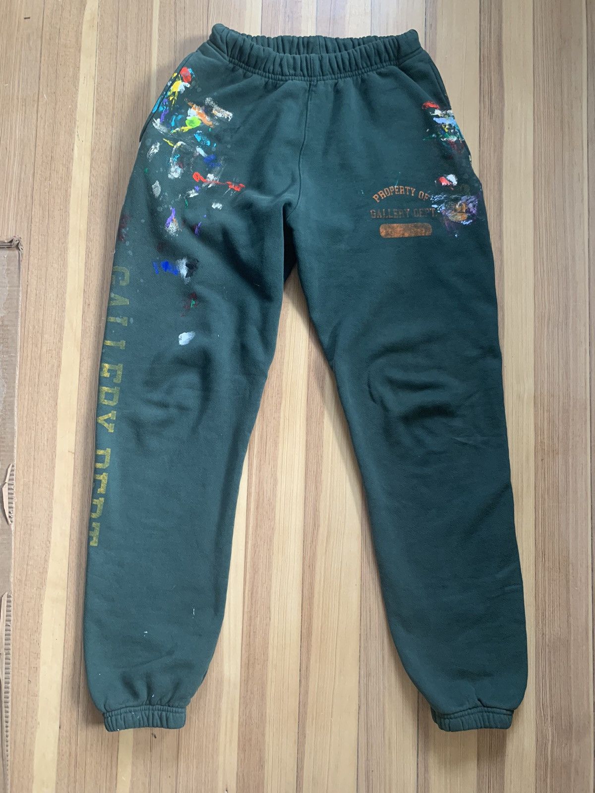 Gallery Dept. Green Paint Splatter Logo Sweatpants Medium | Grailed