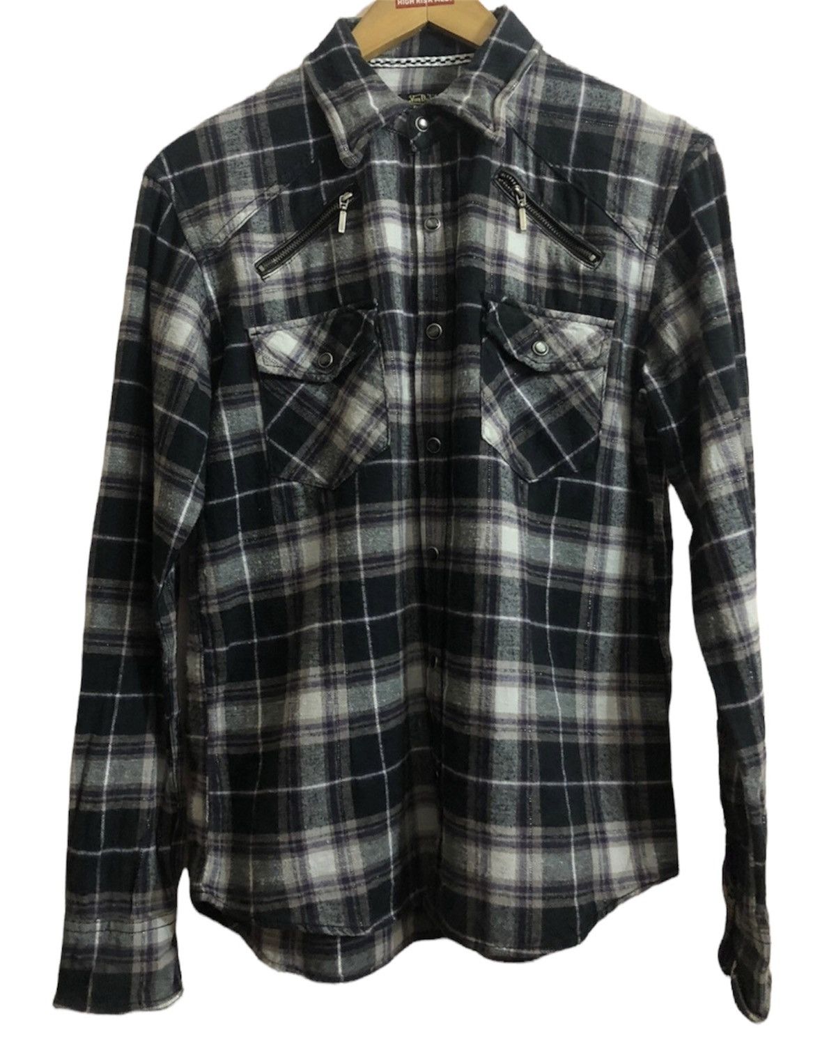 Vintage × Von Dutch Von Dutch Stone Button Zipper Pocket Flannel | Grailed
