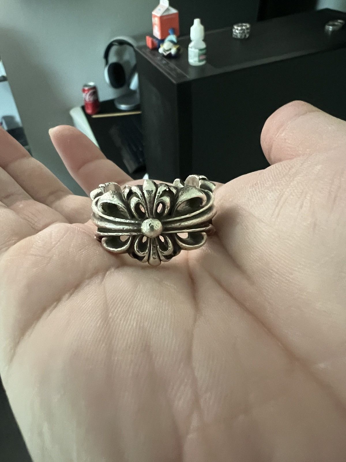 Chrome Hearts Chrome hearts DOUBLE FLORAL RING | Grailed