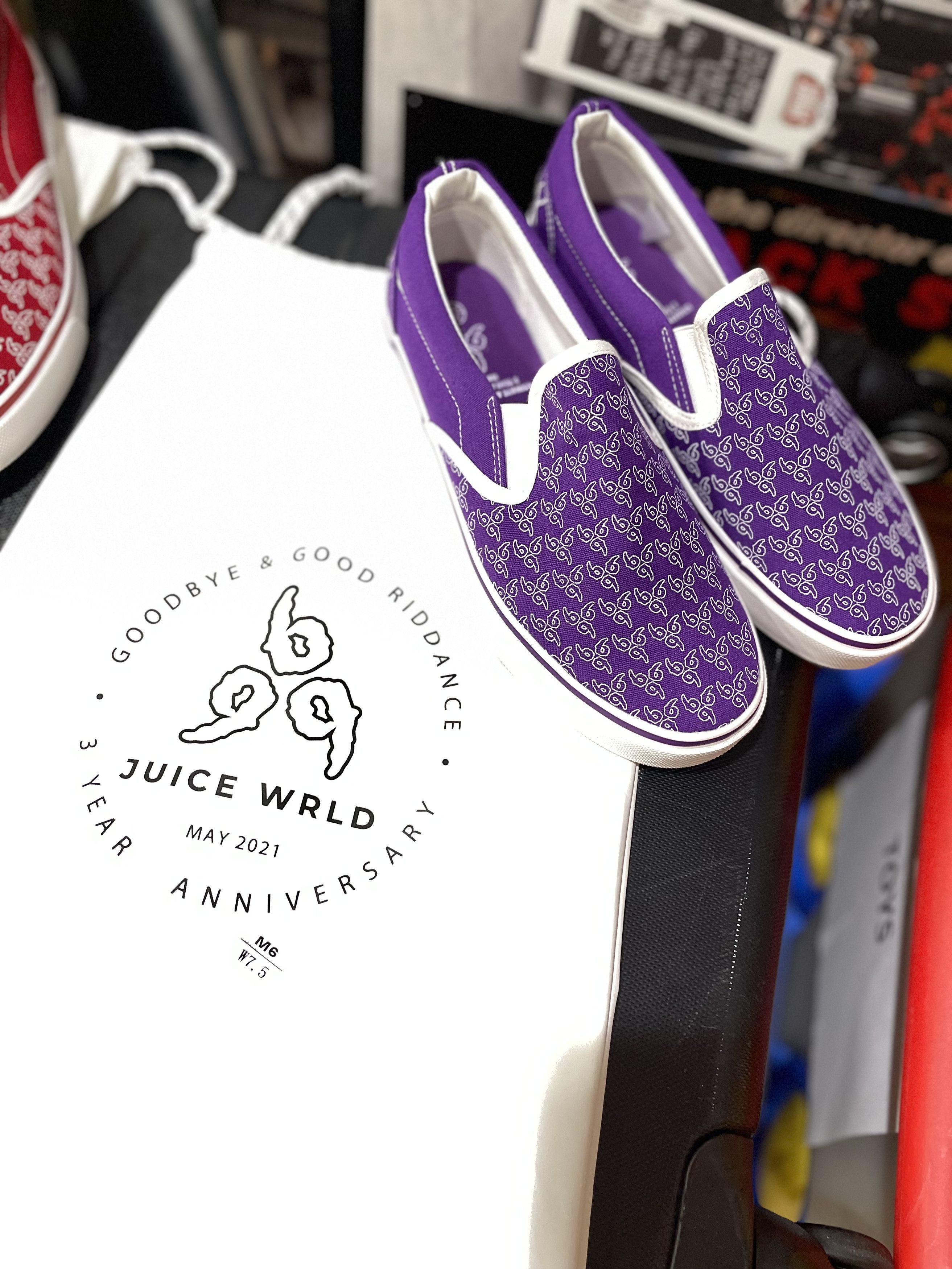 999 Club × Vans 999 No Vanity Slips Ons Juicewrld Purple (RARE) | Grailed