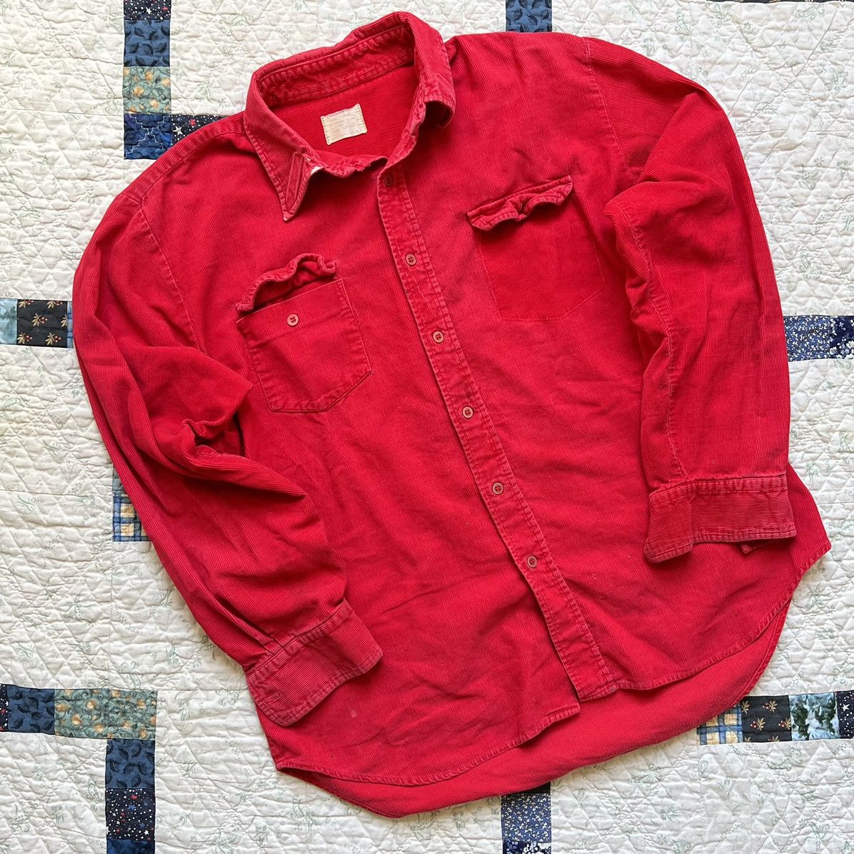 Sears × Streetwear × Vintage Vintage 70s Sears Red Corduroy Button Up ...