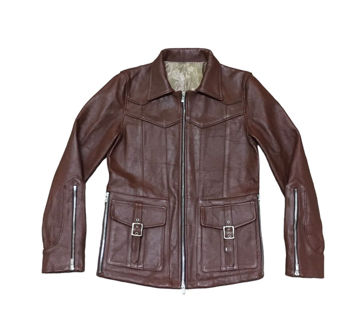 Vintage Rare Design Vintage Japanese Brand Leather Jacket 1990s | Grailed