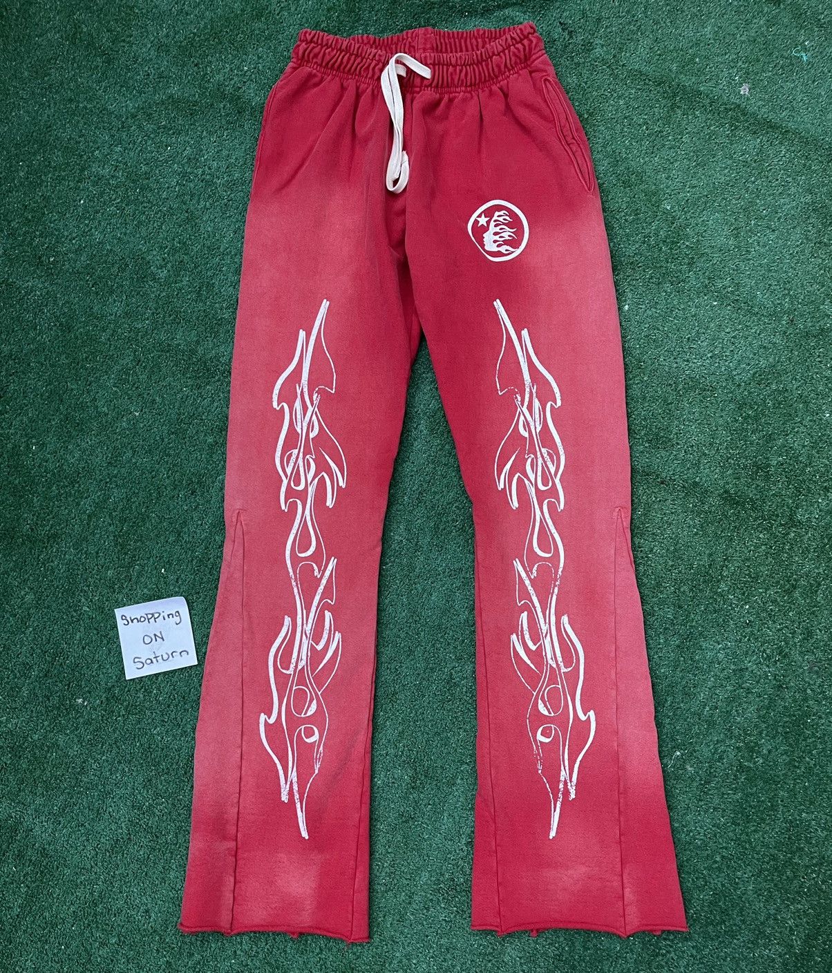 Streetwear × Vintage Hellstar Red Flare Sweats | Grailed