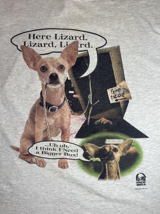Vintage Vintage 1998 Taco Bell Chihuahua Godzilla Promo T-Shirt | Grailed