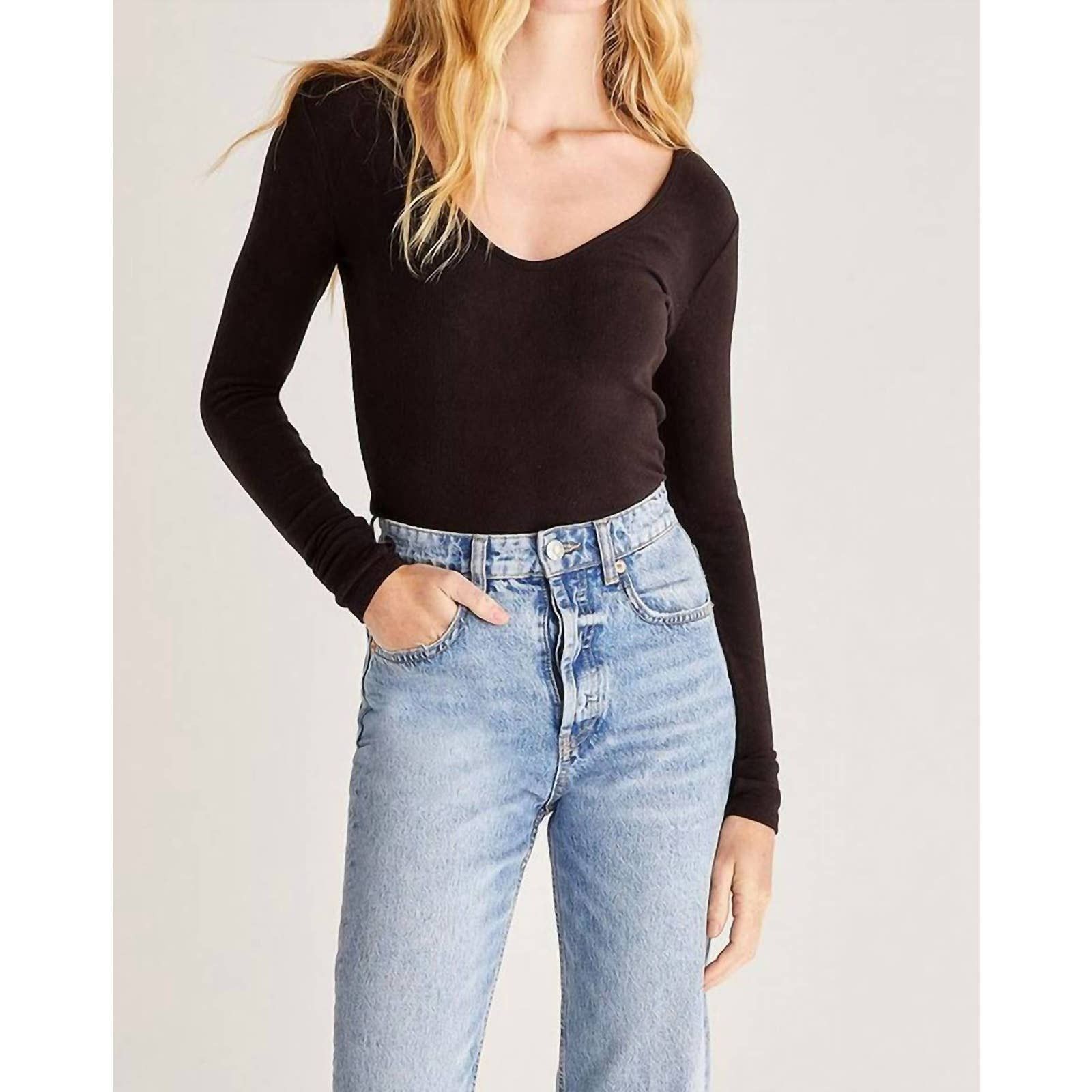 Z Supply Sonya Brushed Rib Top In Black | Grailed