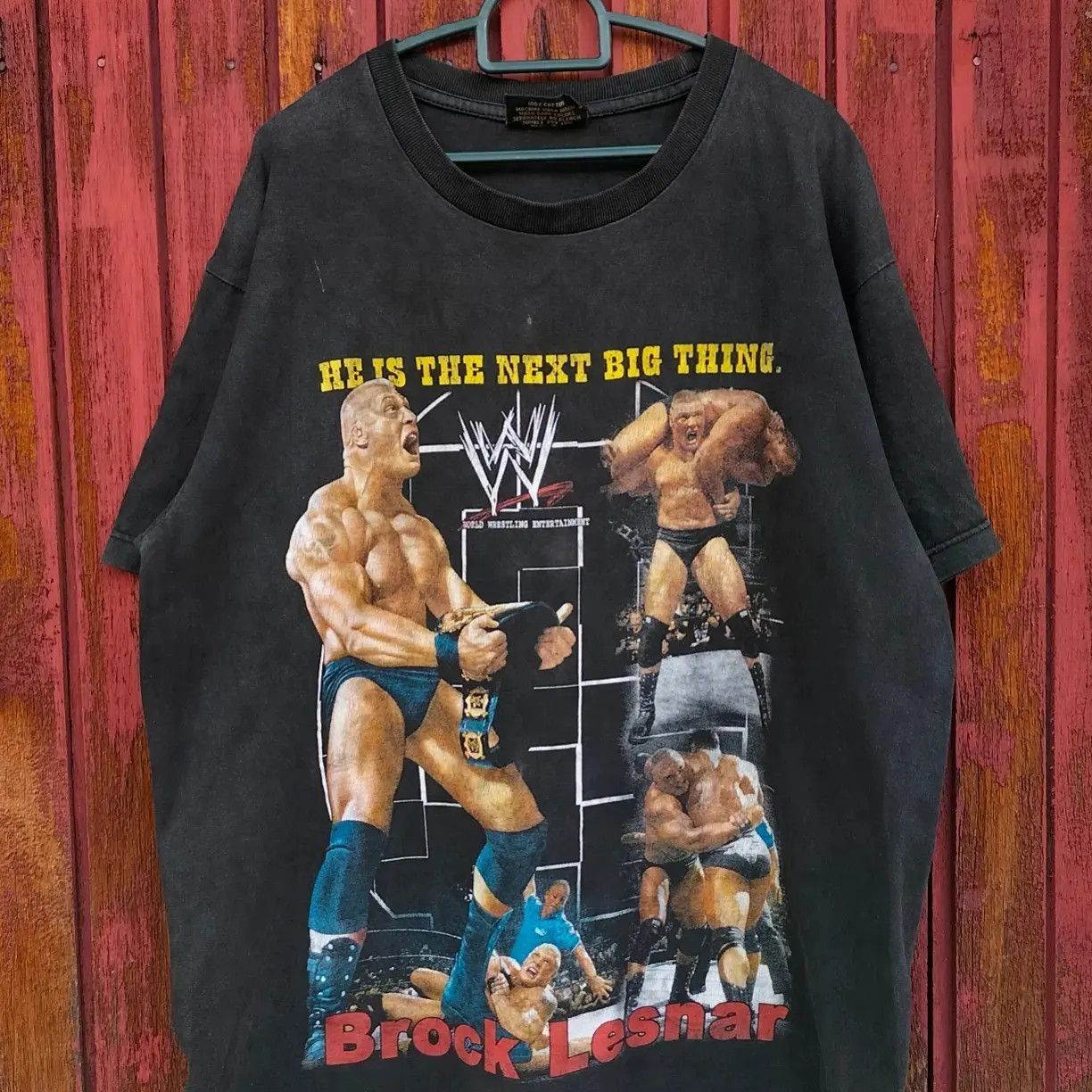 Wwf Vintage crazy bootleg WWE Brock Lesnar early 2000s | Grailed