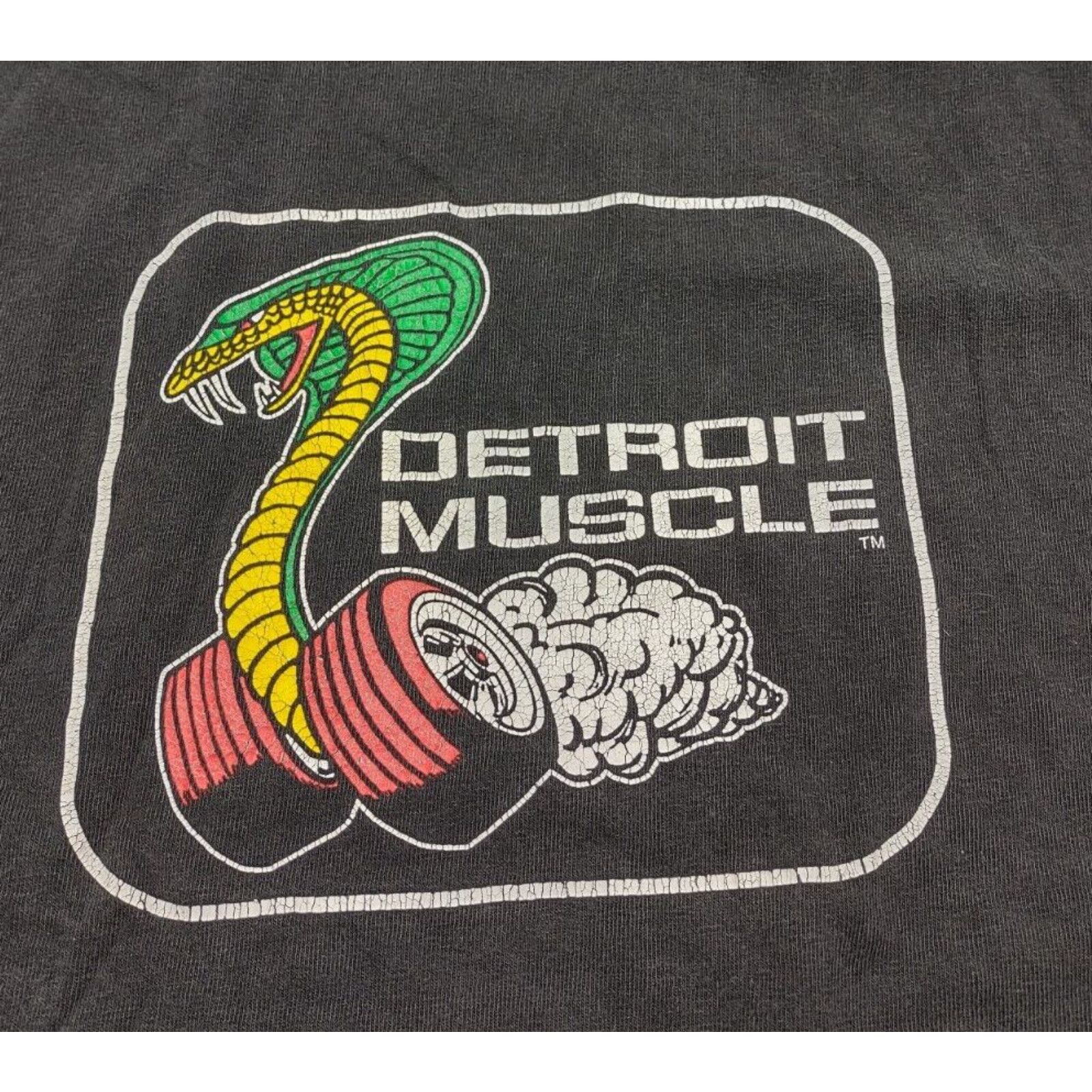 Vintage Vintage 90s Detroit Muscle T Shirt Mens Large Sun Fade Made In ...
