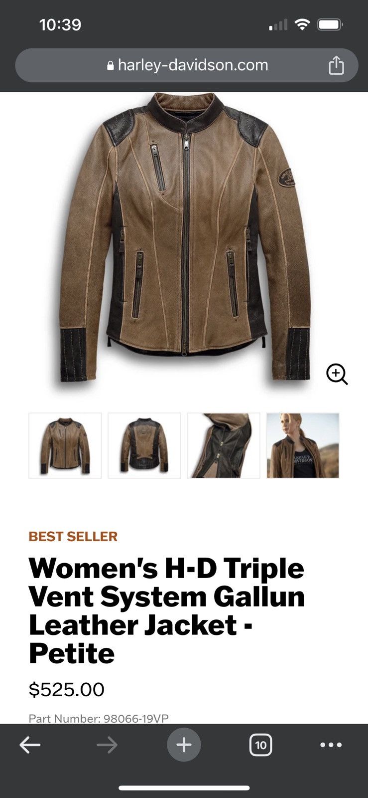 Harley Davidson Women's H-D Triple Vent System Gallun Leather Jacket ...