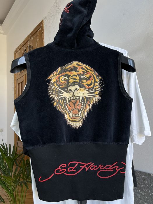 Ed Hardy Ed Hardy velour vest Y2k | Grailed