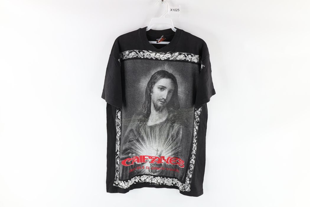 Vintage Vintage 90s Caifanes Jesus Mexican Band Tour T-Shirt Black ...