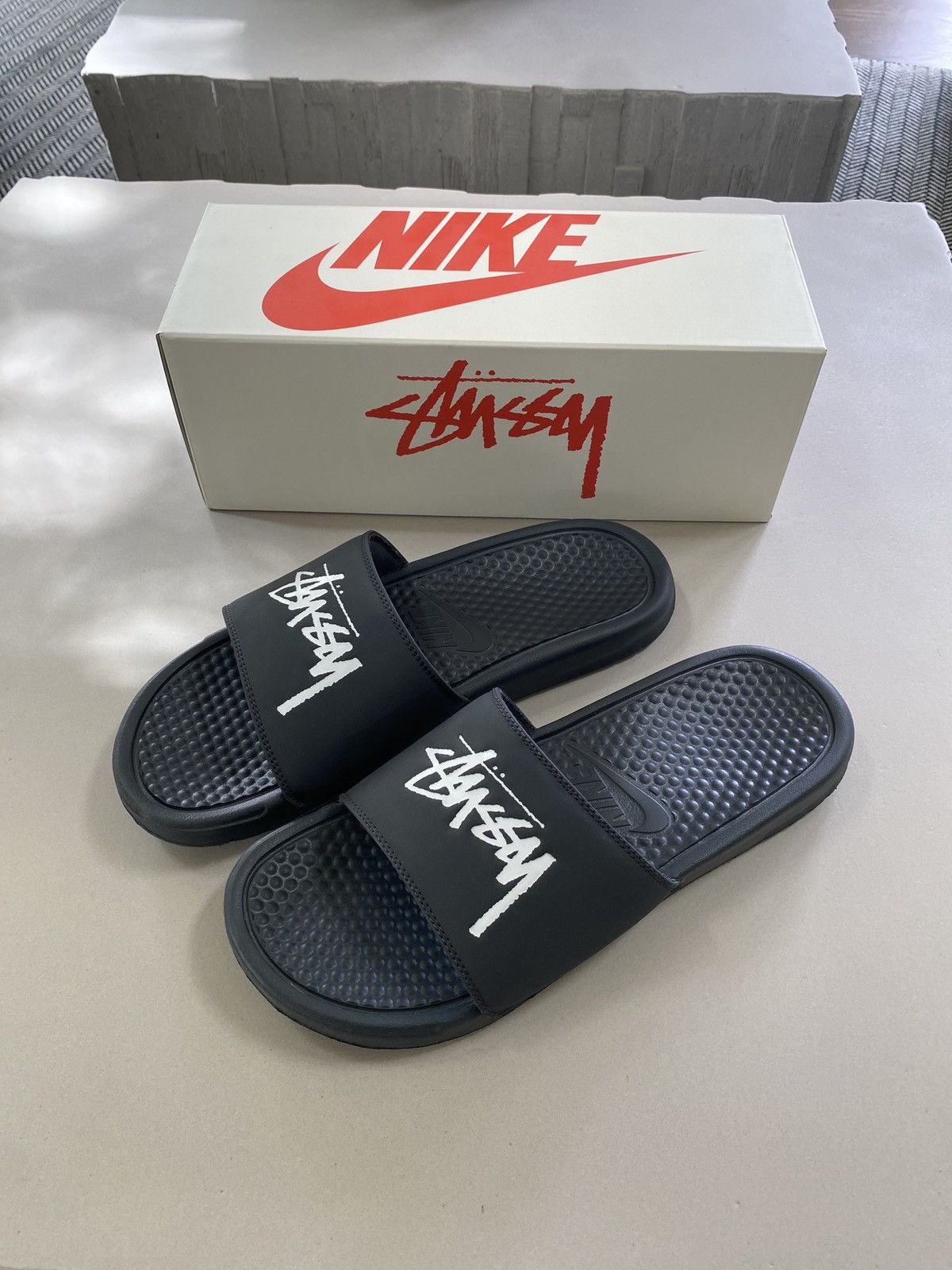 Nike Stussy X Nike Bennassi Slides Grailed