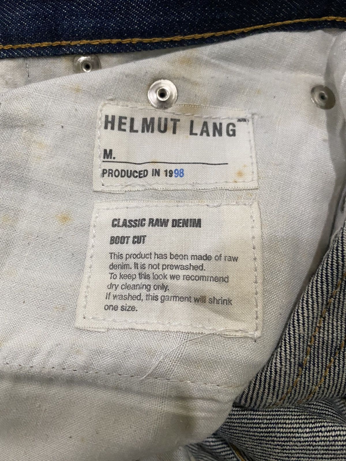Helmut Lang ARCHIVE GRAIL HELMUT LANG RAW DENIM BOOT CUT PRODUCE IN ...