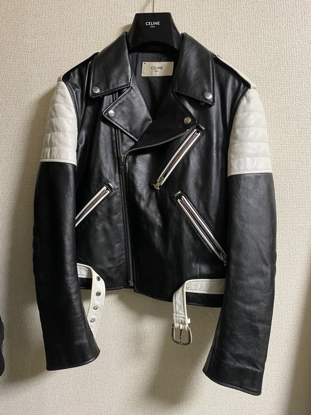 Celine celine biker leather jacket sz52 hedi slimane | Grailed