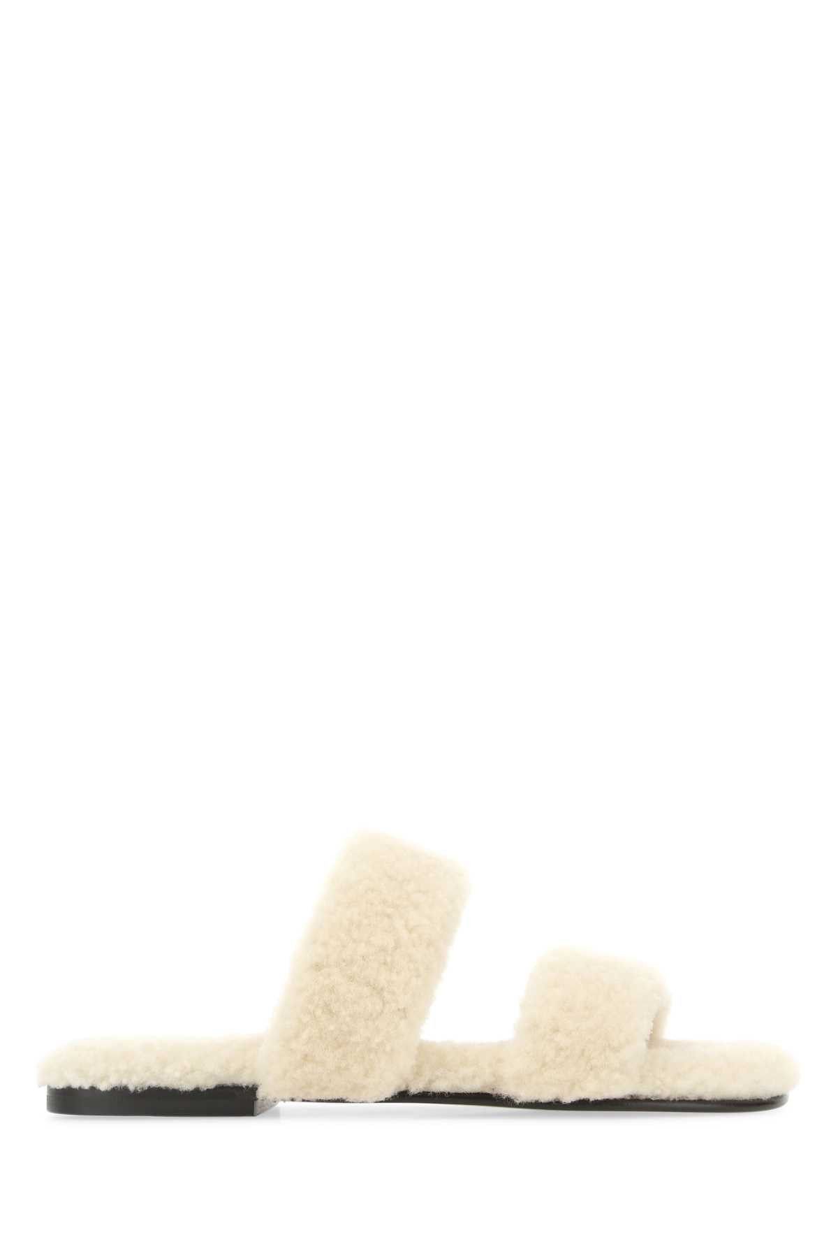 Saint Laurent Paris Ivory Shearling Bleach Slippers | Grailed