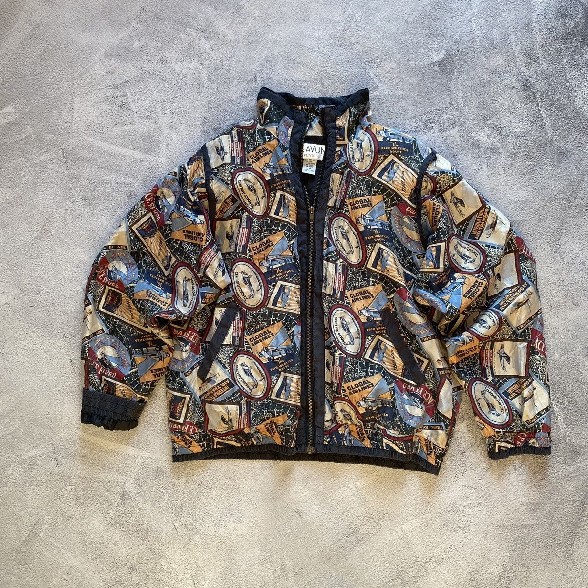 Art × Rare × Vintage very rare 90's Lavon multi logo light jacket | Grailed