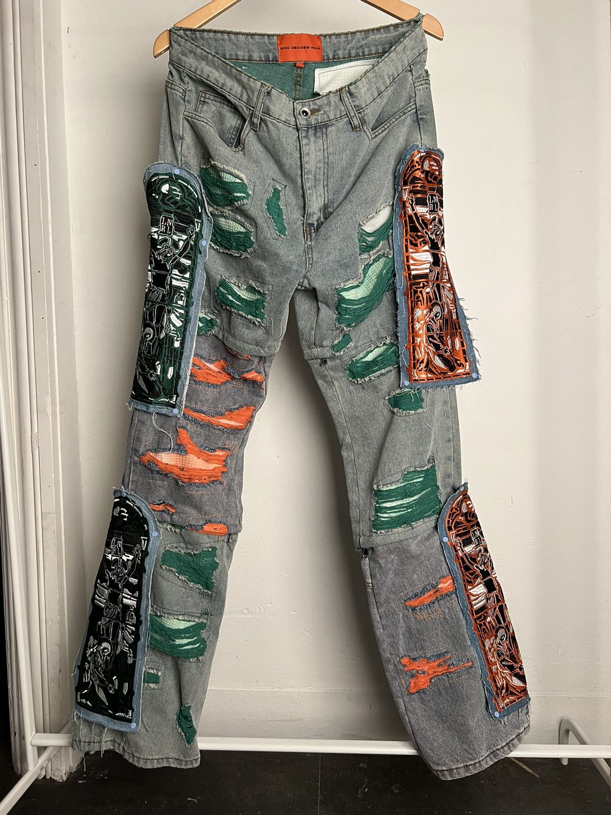 Who Decides War Emerald and orange Fusion denim 1o1 adjustable denim ...