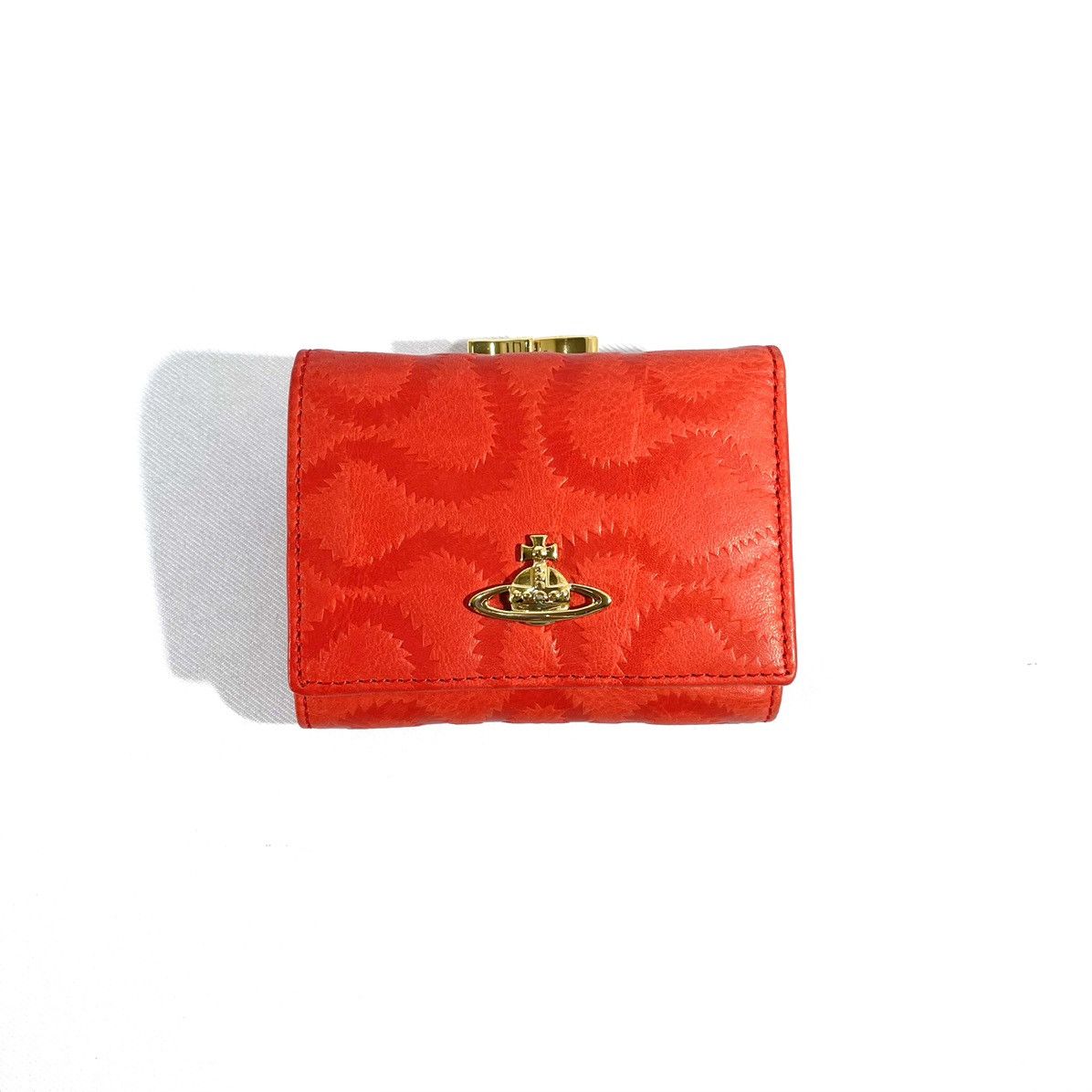 Vivienne Westwood Squiggle Embossed Orb Leather Frame Wallet | Grailed