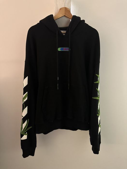 Off-White Off white Weed arrows black hoodie | Grailed