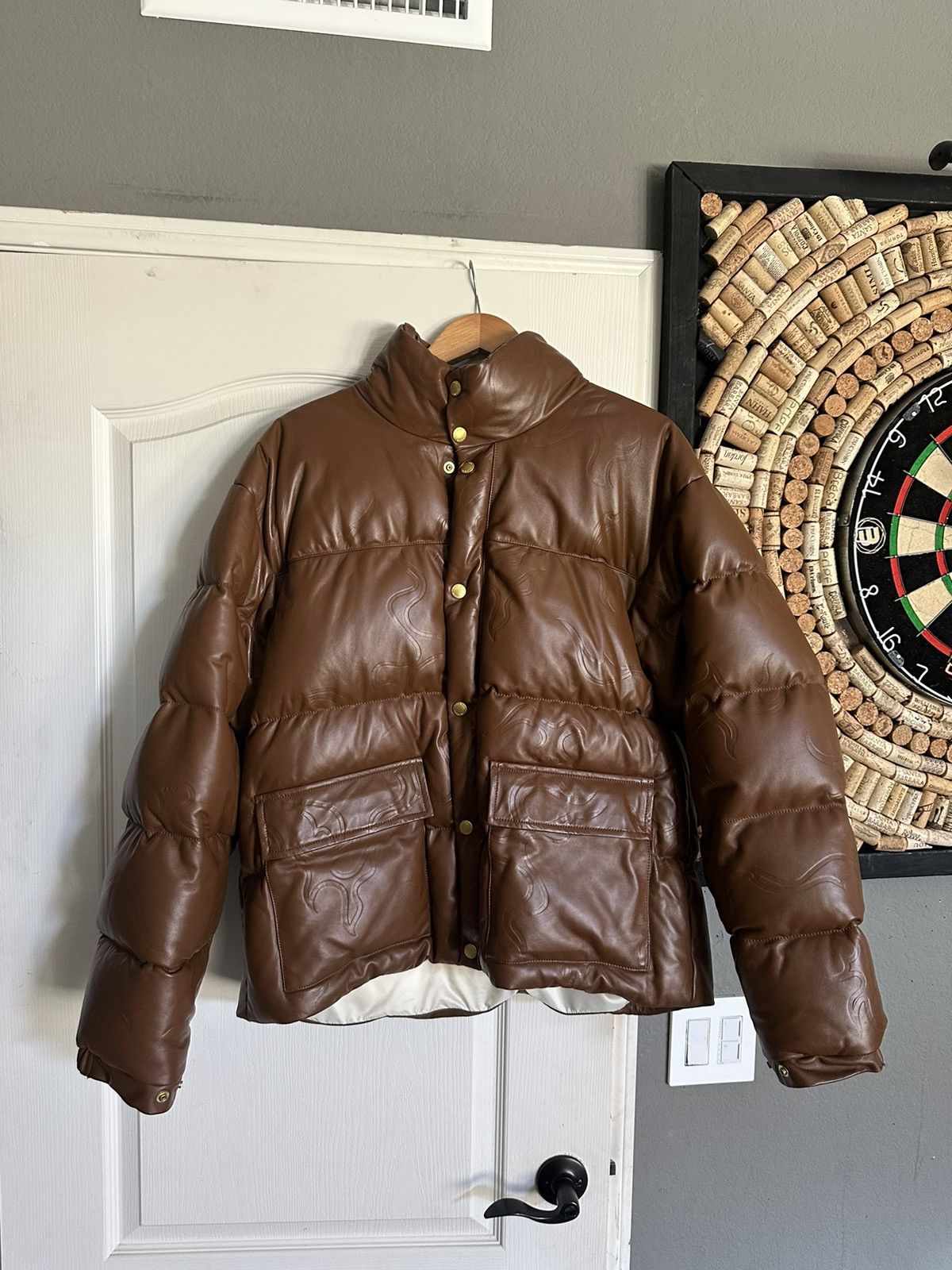 Golf Wang Golfwang Brown Leather Flame Puffer | Grailed