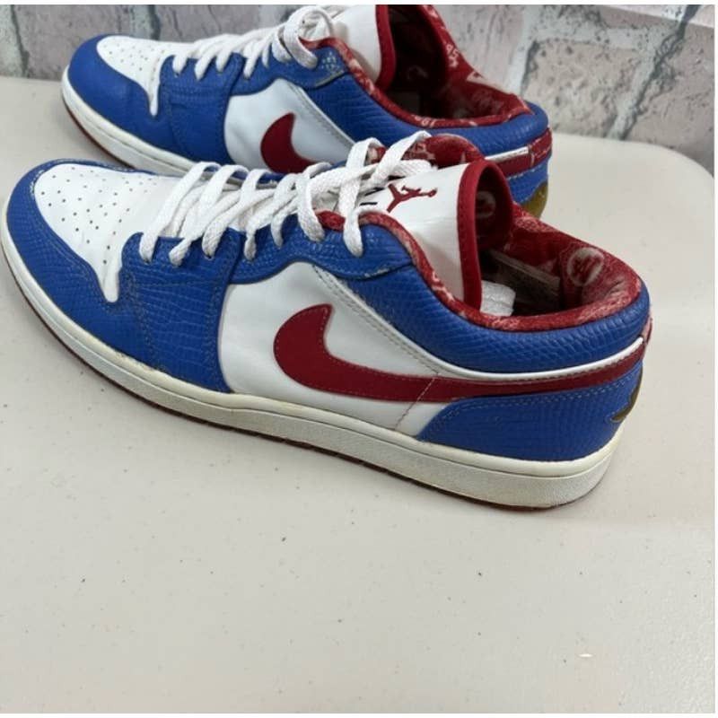 Nike Jordan Retro 1 Low East Side Royal Blue Red & White Size 12 | Grailed