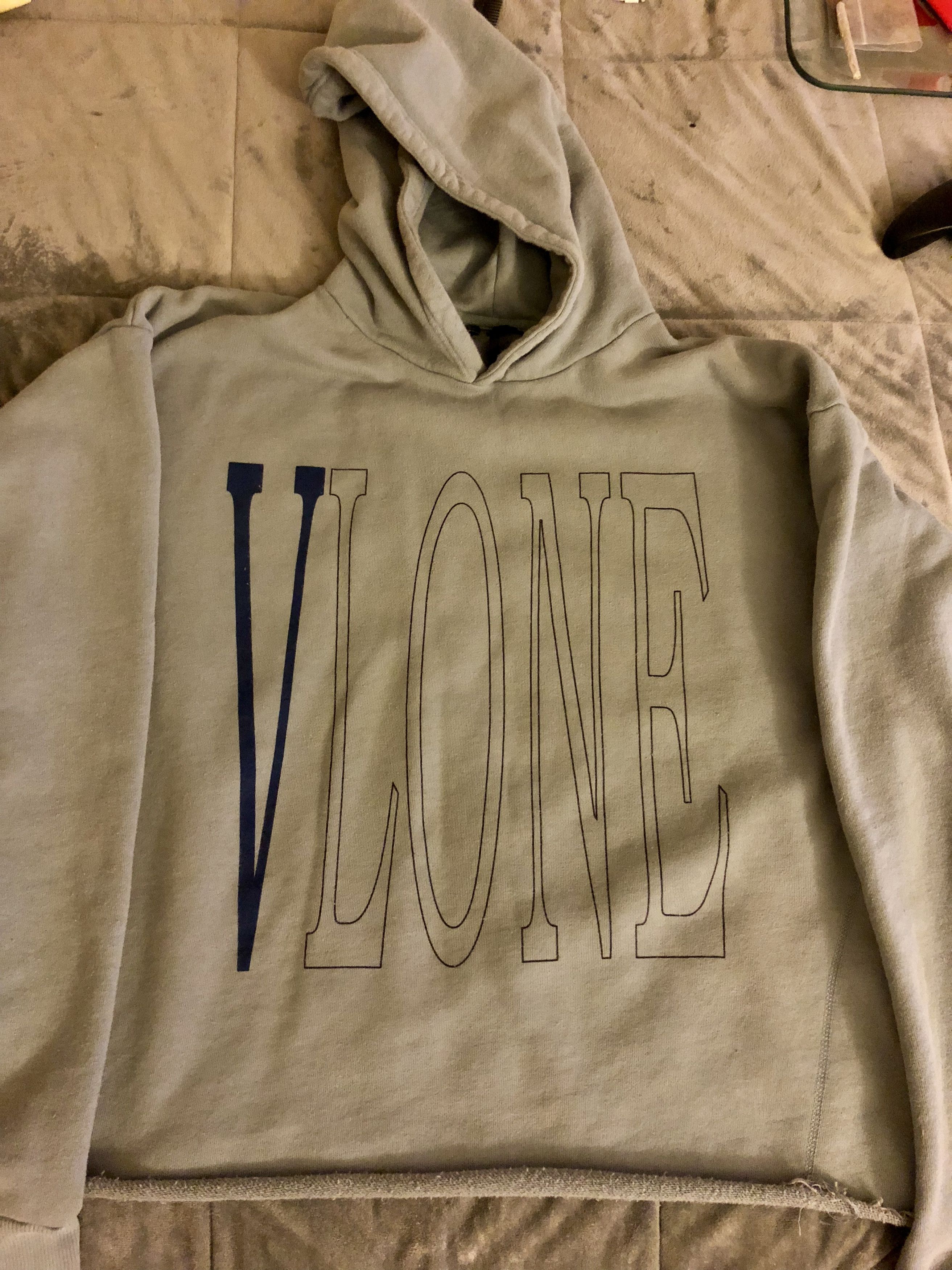 Vlone 2018 New York Pop Up Grey Vlone Staple hoody | Grailed