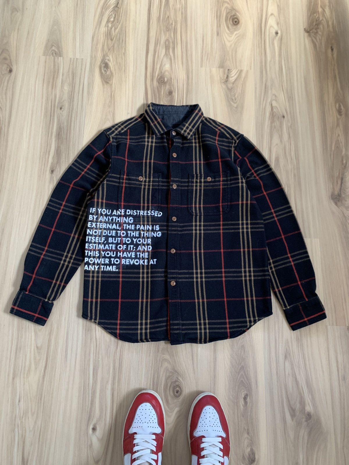 Japanese Brand × Streetwear × Vintage Poem Flannel Black | Grailed