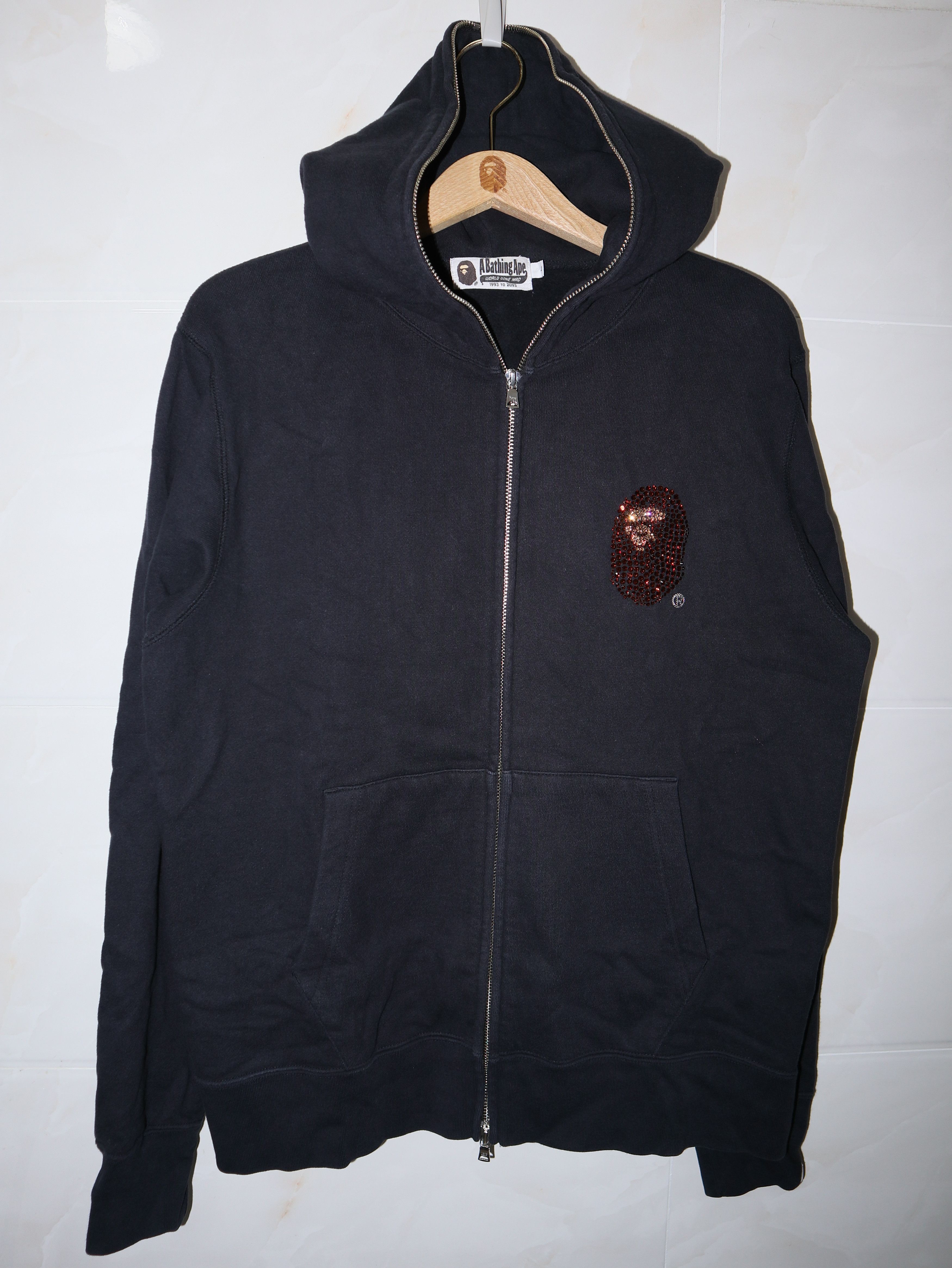 Bape A Bathing Ape x Swarovski Ape Head Full Zip Hoodie | Grailed