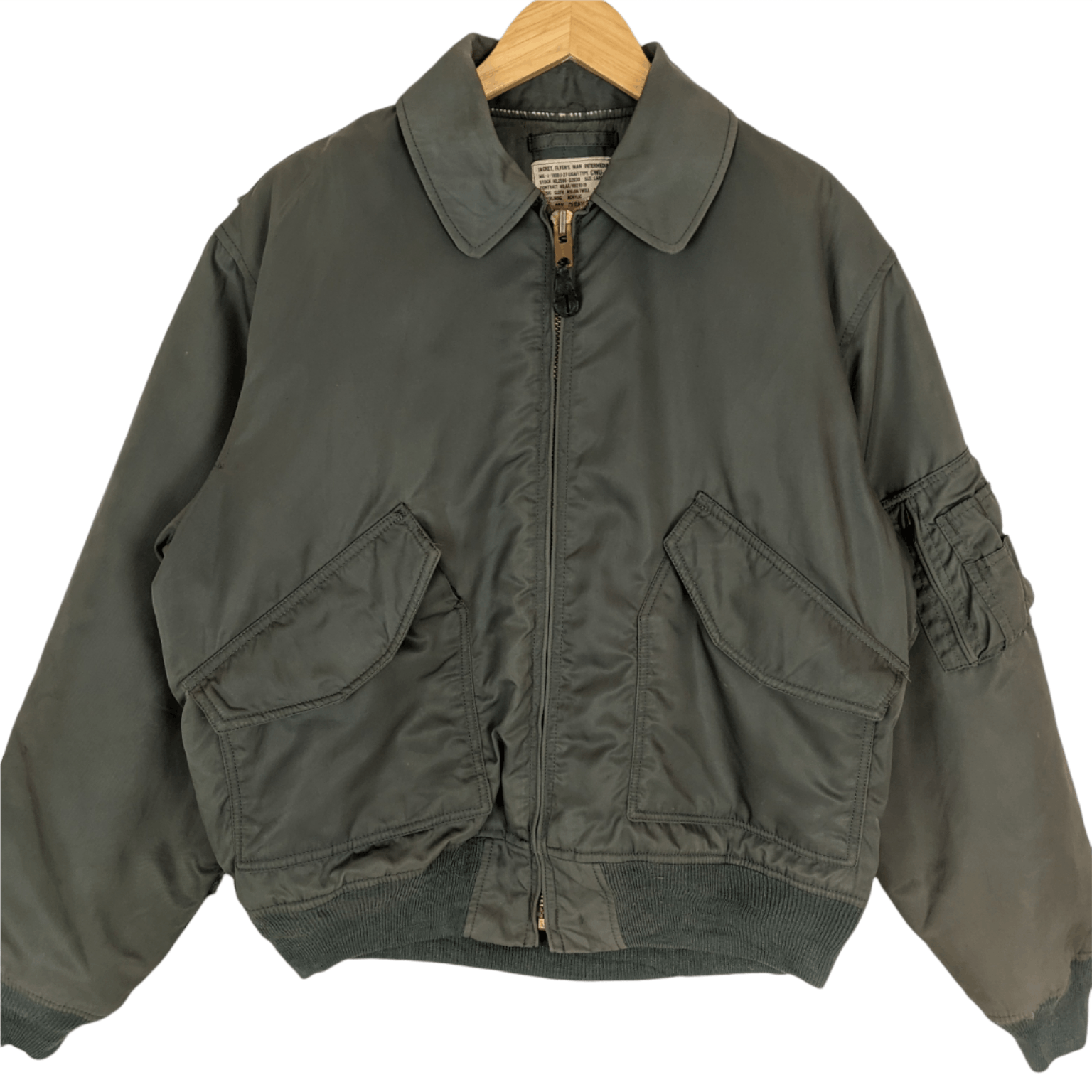 Military Vintage 80's US ARMY Military Racing Flight Bomber Jacket ...