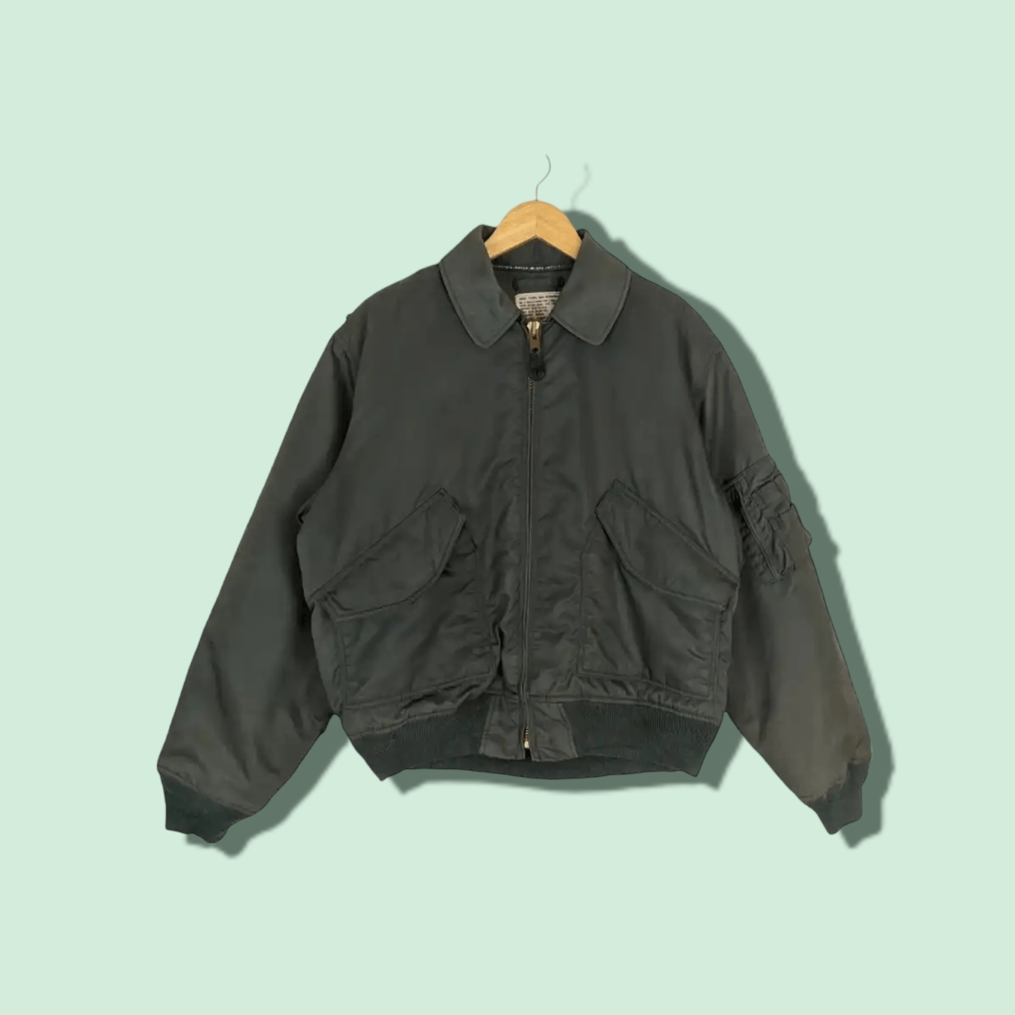 Military Vintage 80's US ARMY Military Racing Flight Bomber Jacket ...