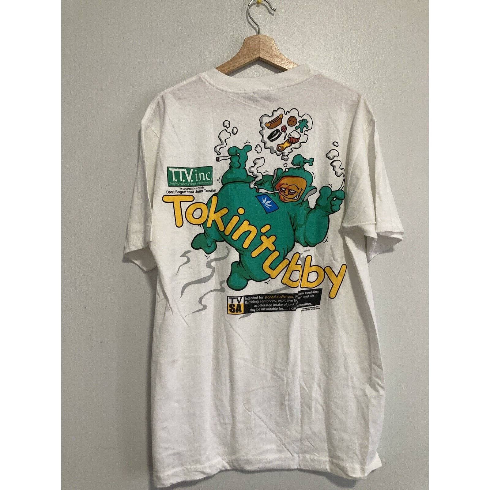 Vintage Vintage 90s Teletubbies Weed Parody Tokin Tubby Shirt Large ...
