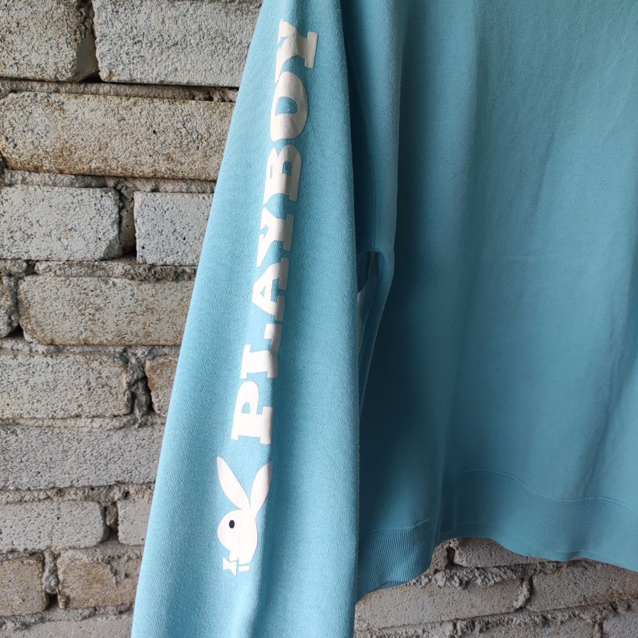 Playboy VINTAGE PLAYBOY BIG LOGO BABY BLUE COLORWAY SWEATSHIRT | Grailed