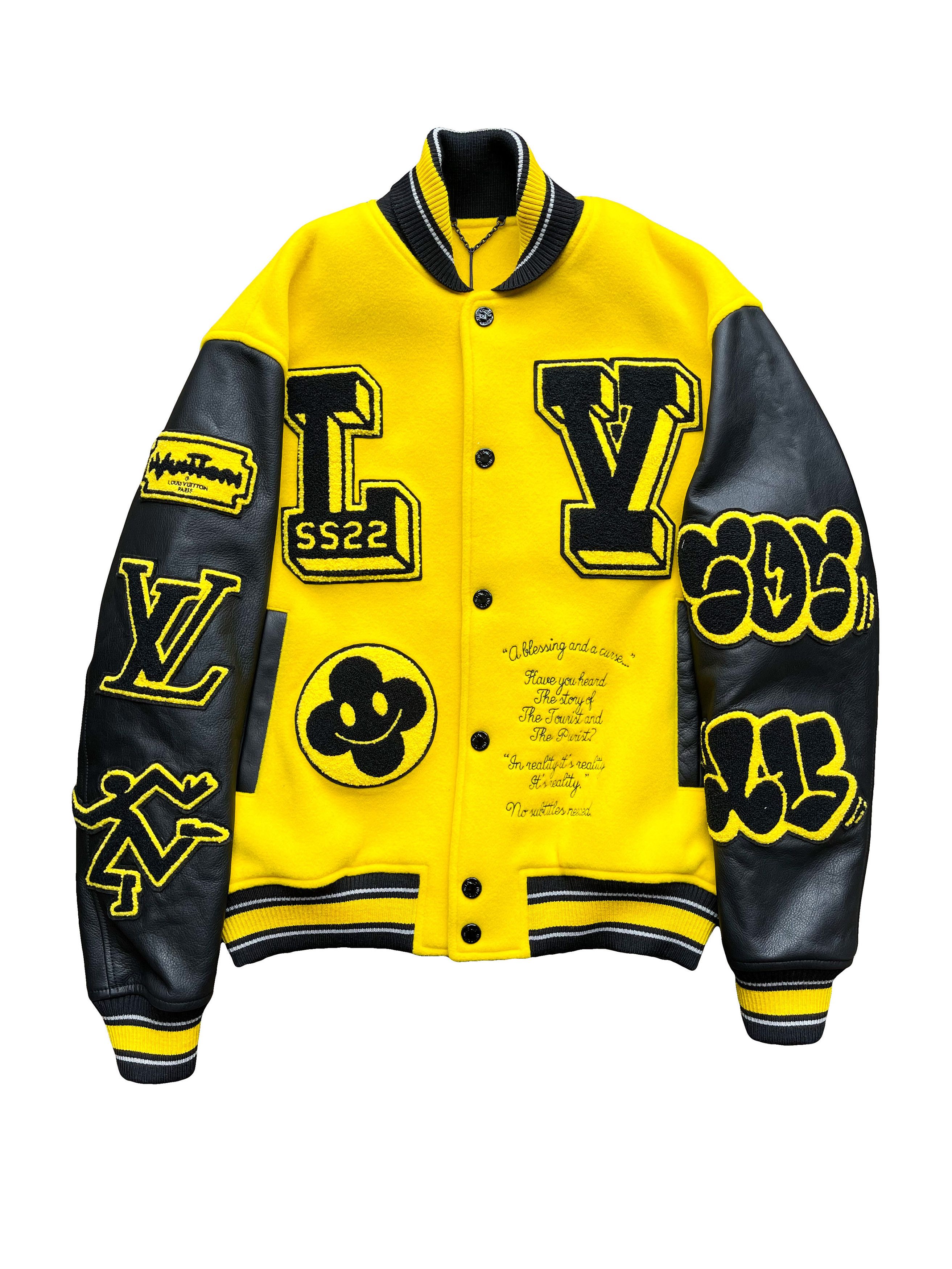 Louis Vuitton Louis Vuitton Black & Yellow Varsity Jacket | Grailed
