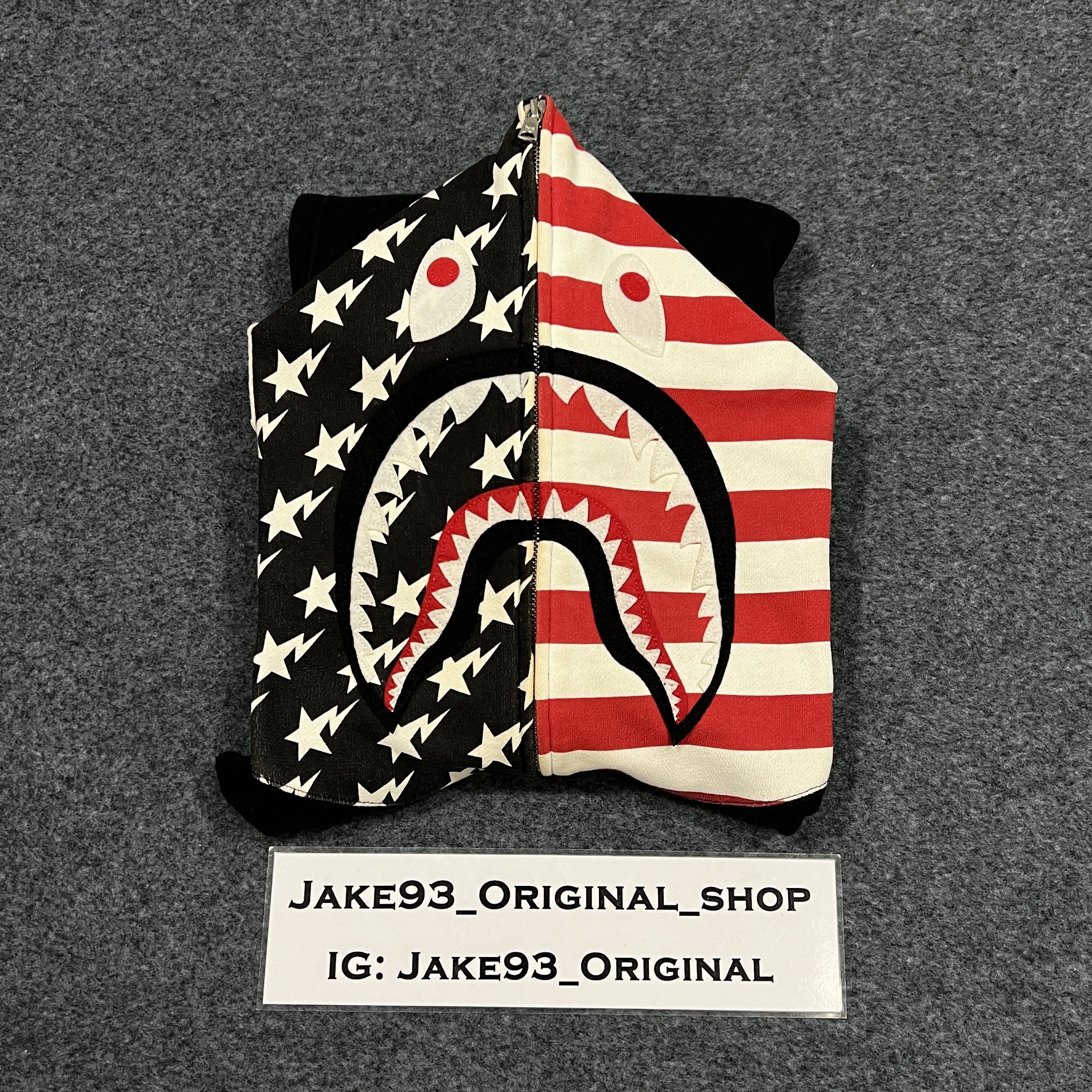 Bape Bape US Flag Shark hoodie | Grailed