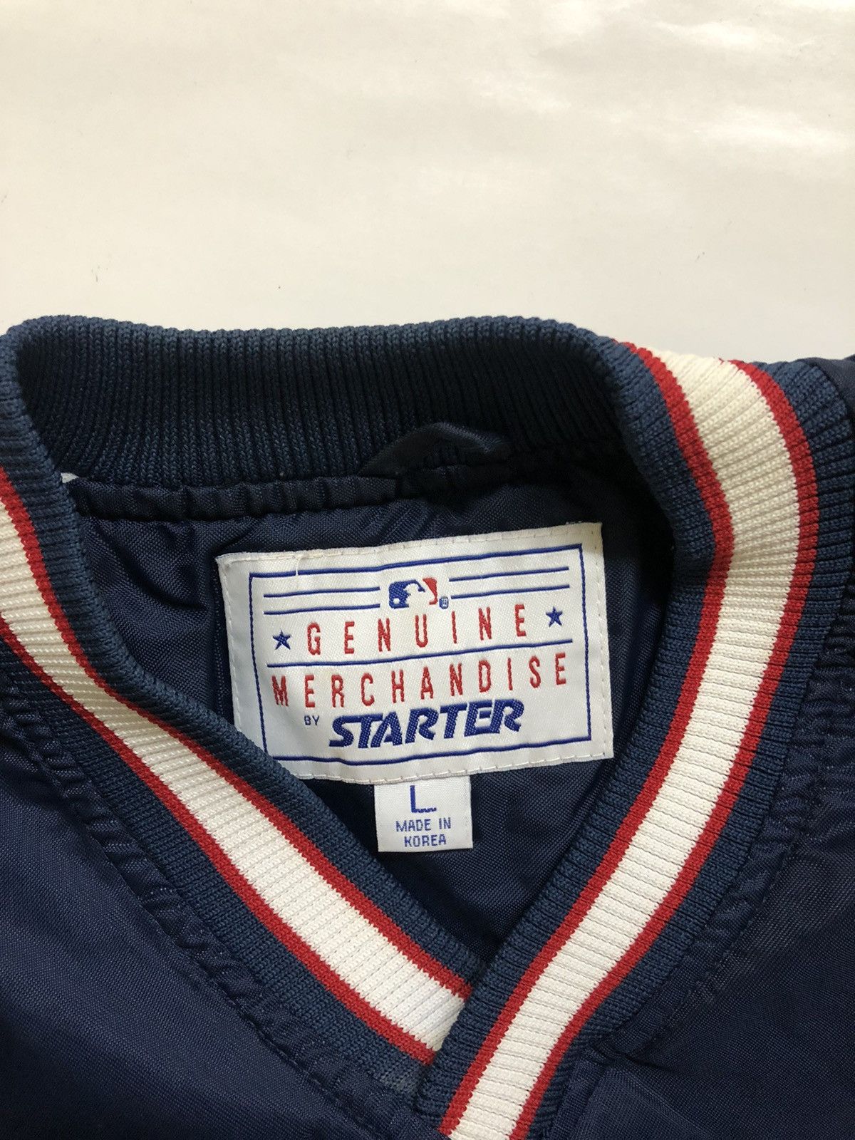 Bomber Jacket × Starter × Vintage STARTER Atlanta BRAVES MAJOR LEAGUE ...