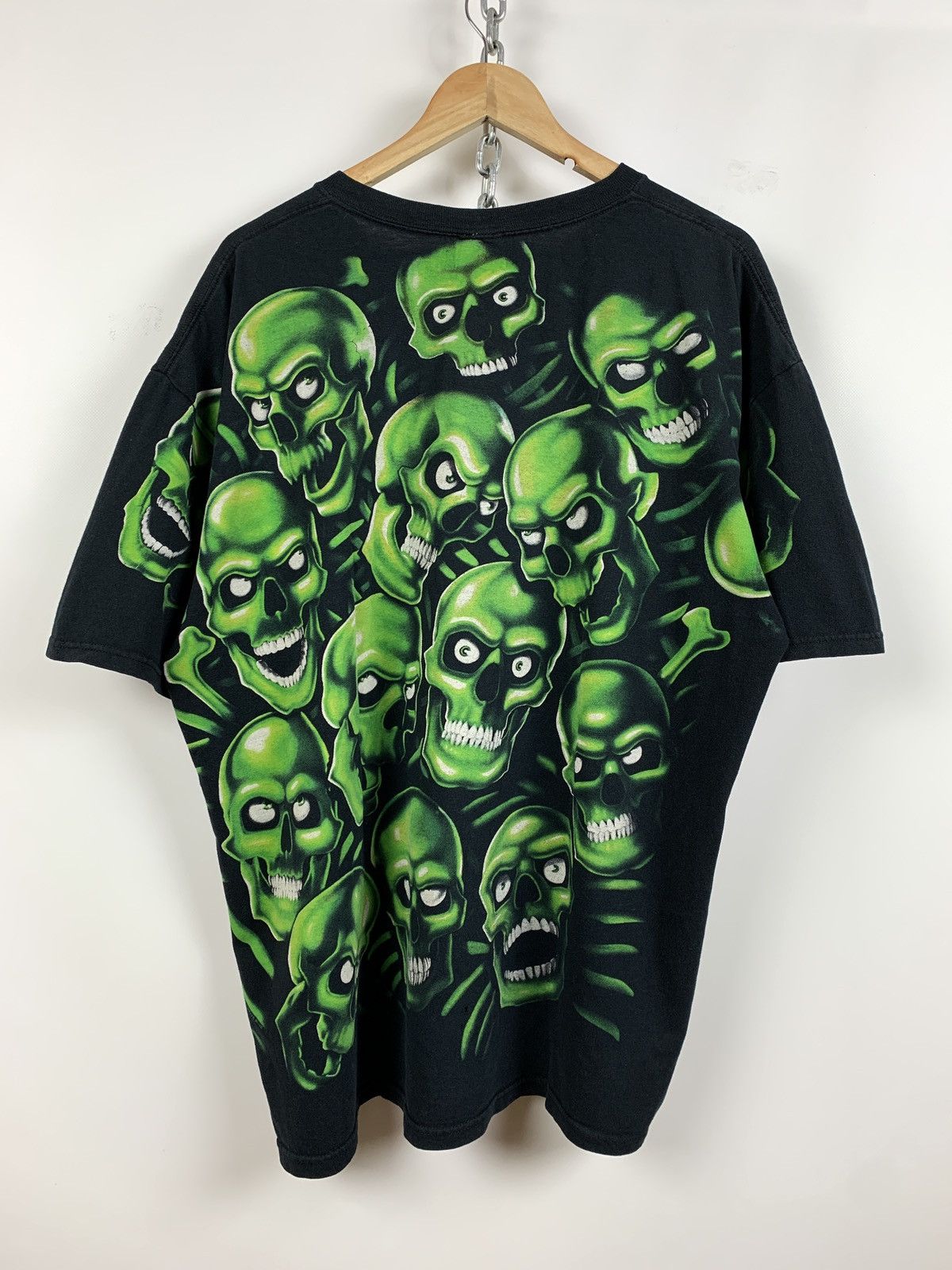 Liquid Blue × Vintage 2001 Vintage Liquid Blue Green Skull Pile Travis ...
